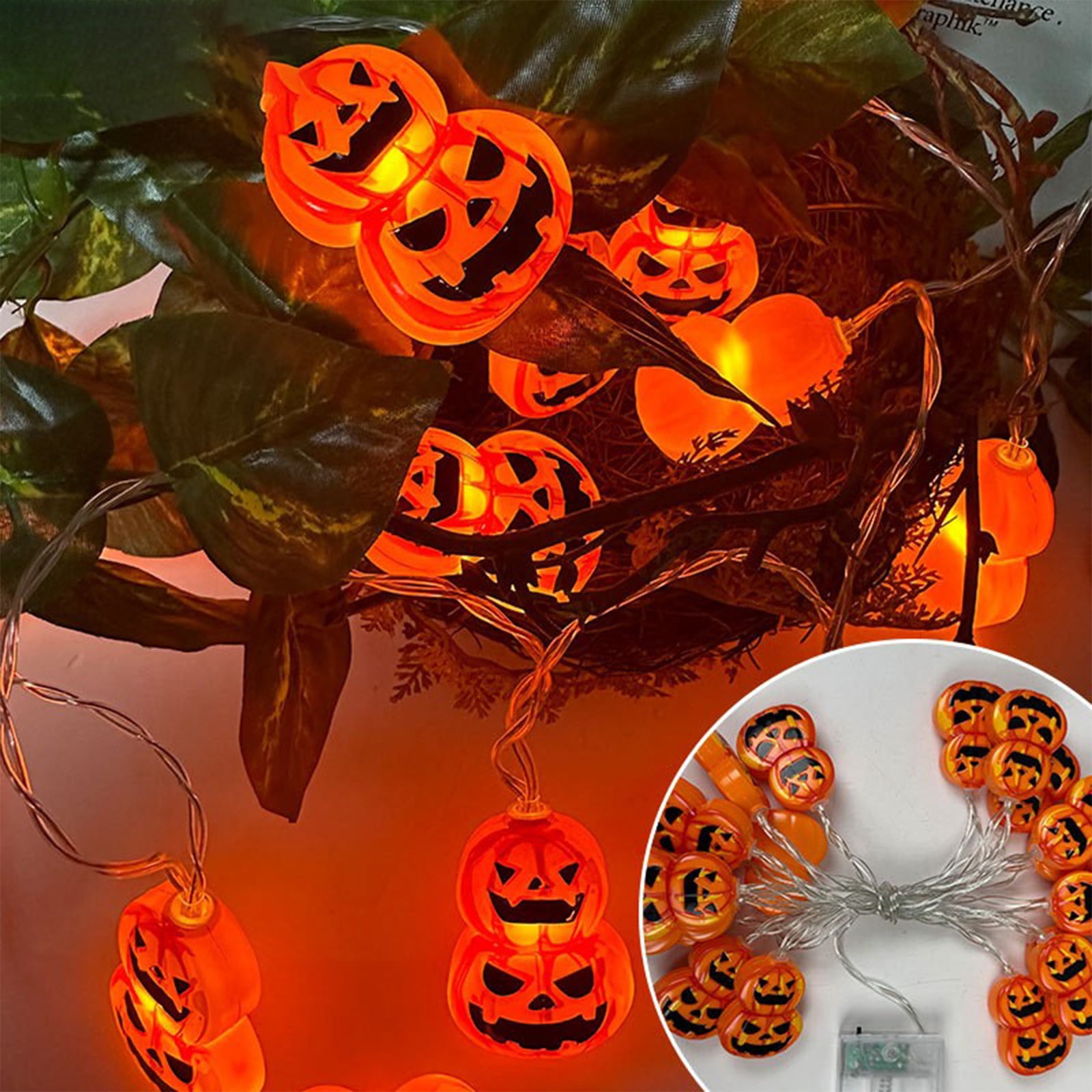 Halloween Decorations Led Lights Pumpkin String Lights, 20 LED 10ft 3D ...