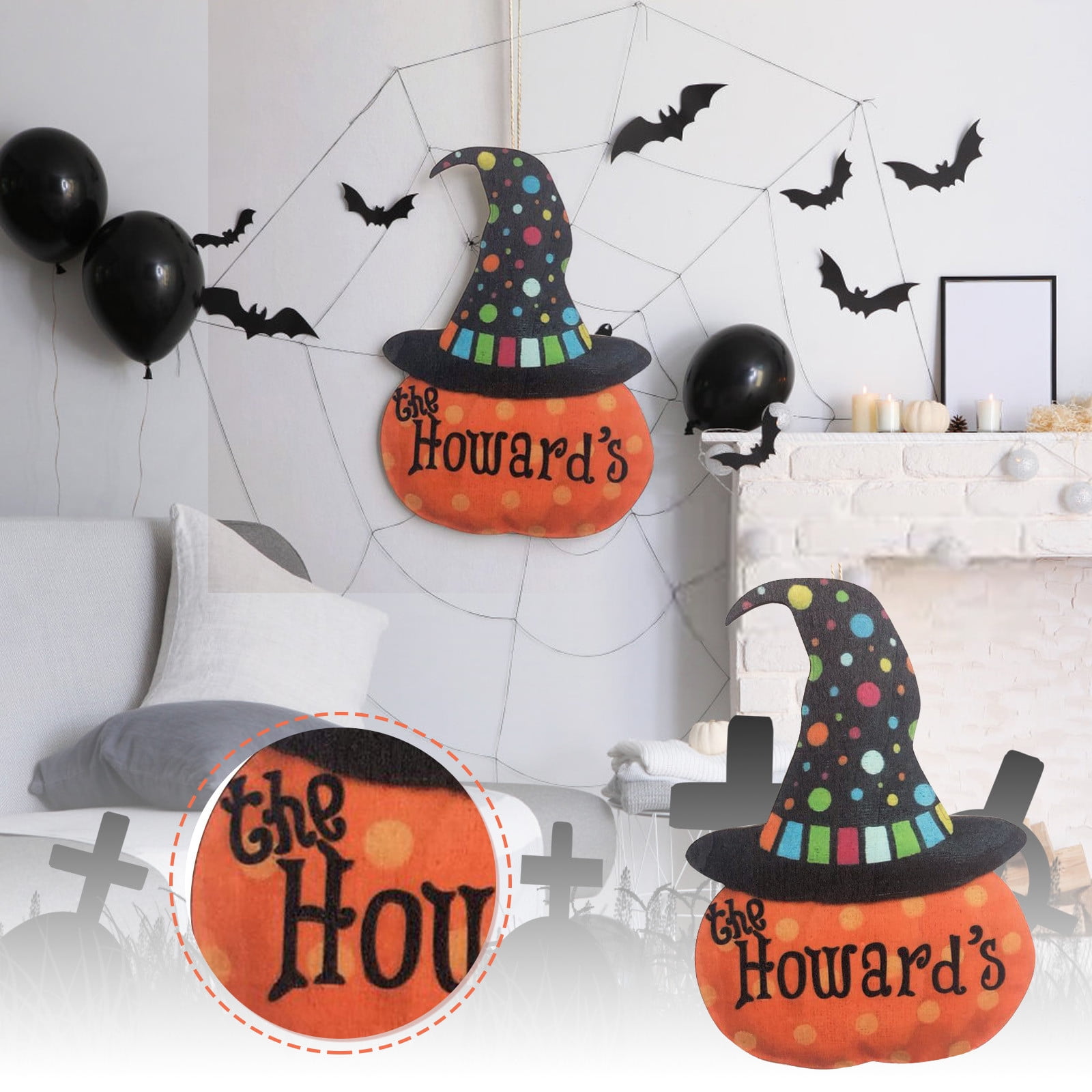 Halloween Decorations Clearance! Halloween Wooden Hanging Sign Spooky ...