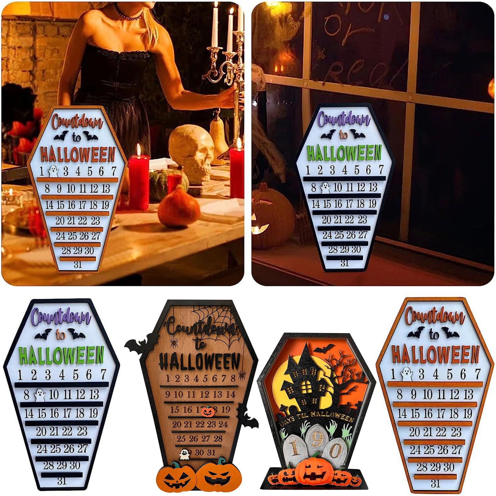 Halloween Decorations Countdown Halloween Calendar, Halloween Coffin ...