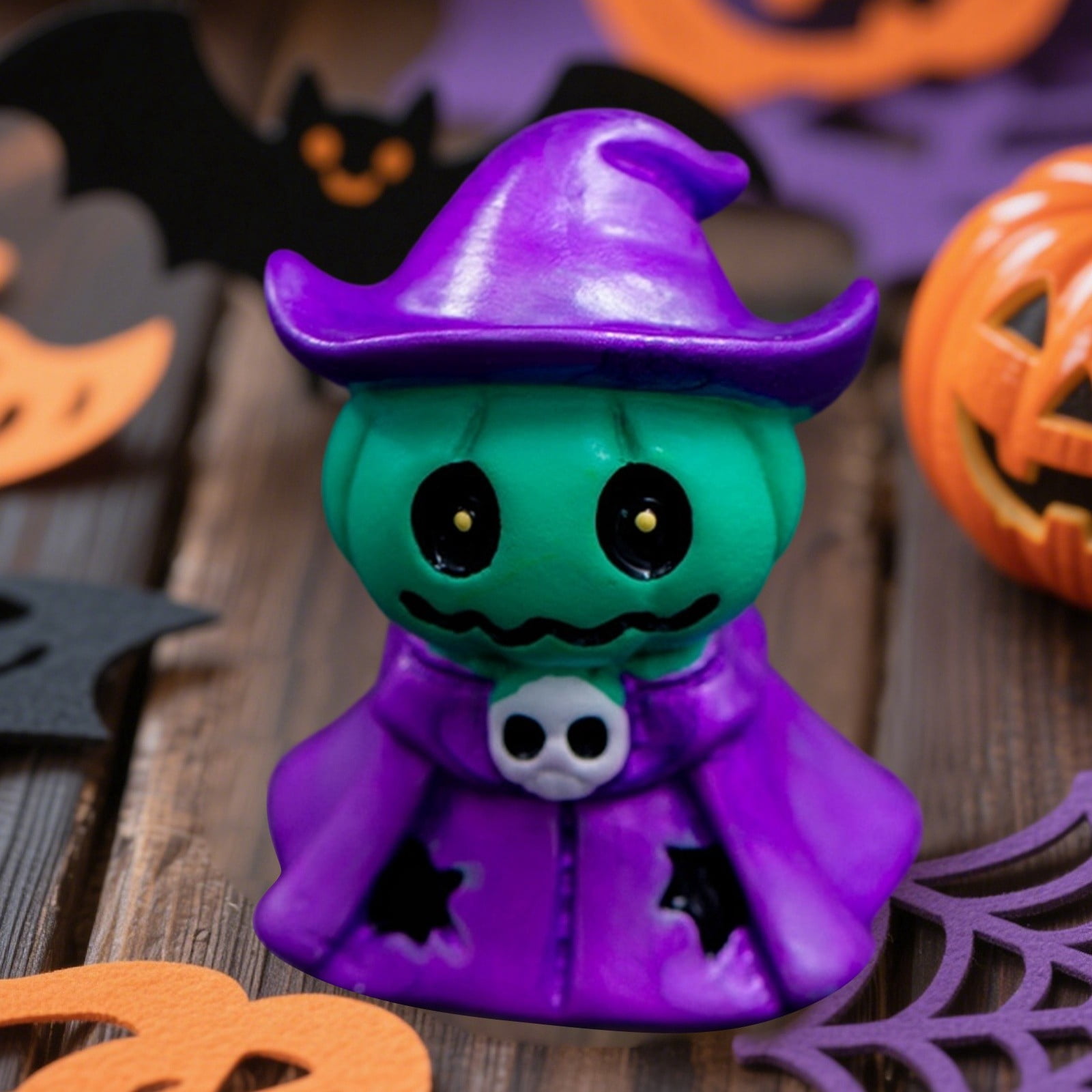 Halloween Decorations Desktop Ornament Scary Pumpkin Resin Miniature ...