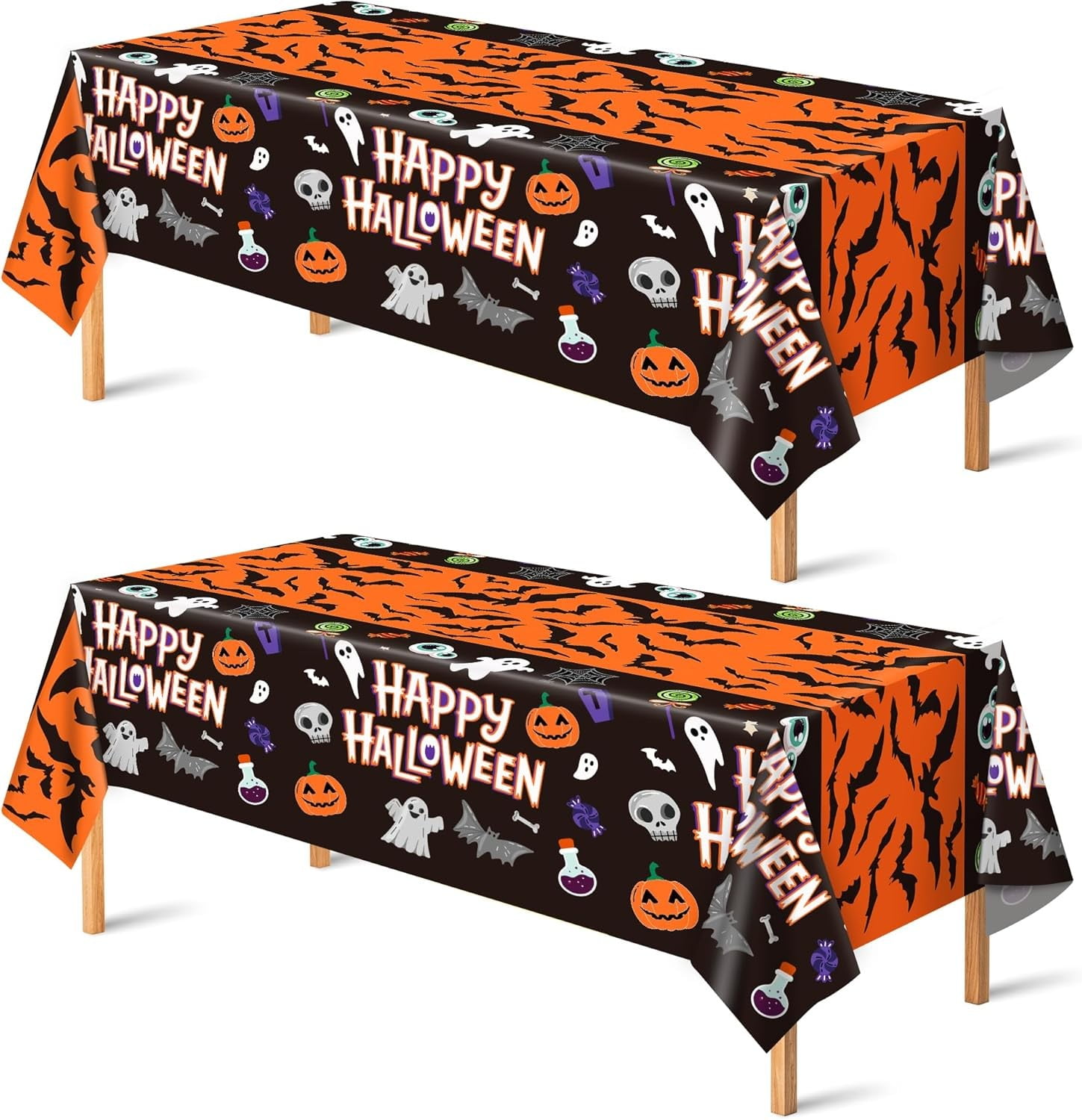 Halloween Decorations - Disposable Plastic Halloween Tablecloth ...