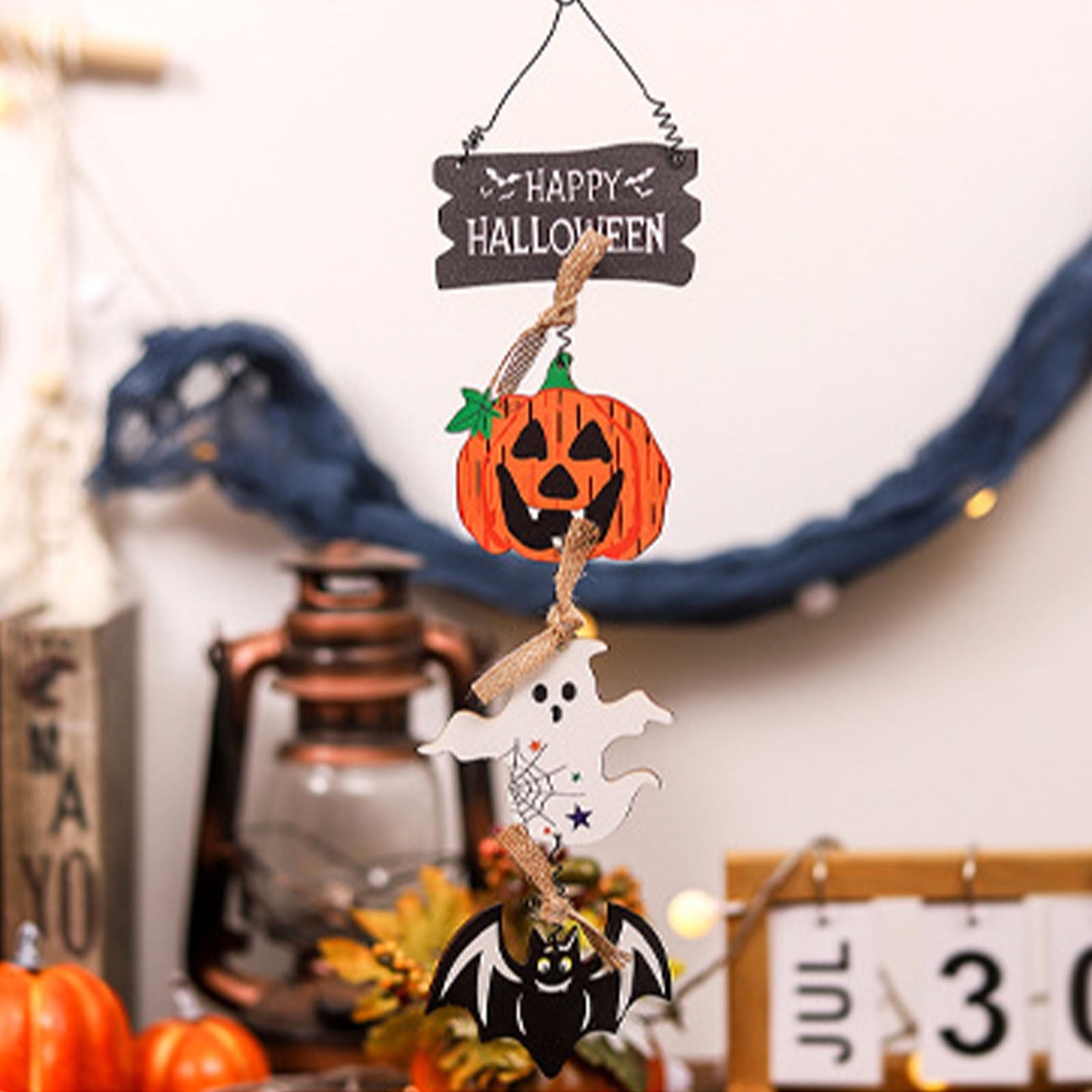 Halloween Decorations Door Hanging Sign,Happy Halloween Wooden Signs ...