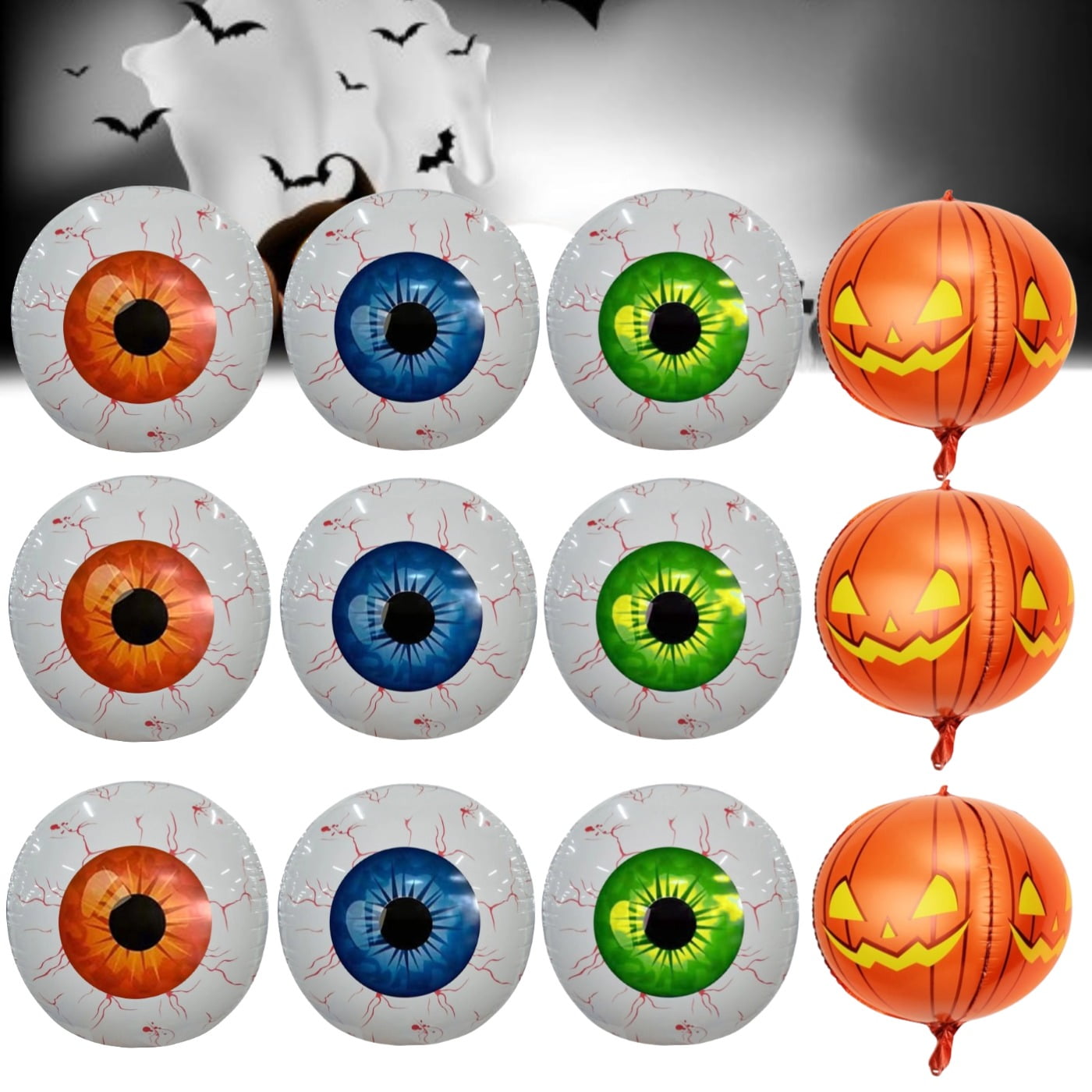 Halloween Decorations, Eye Balloons 21.65inch Inflatables Aluminum Film ...