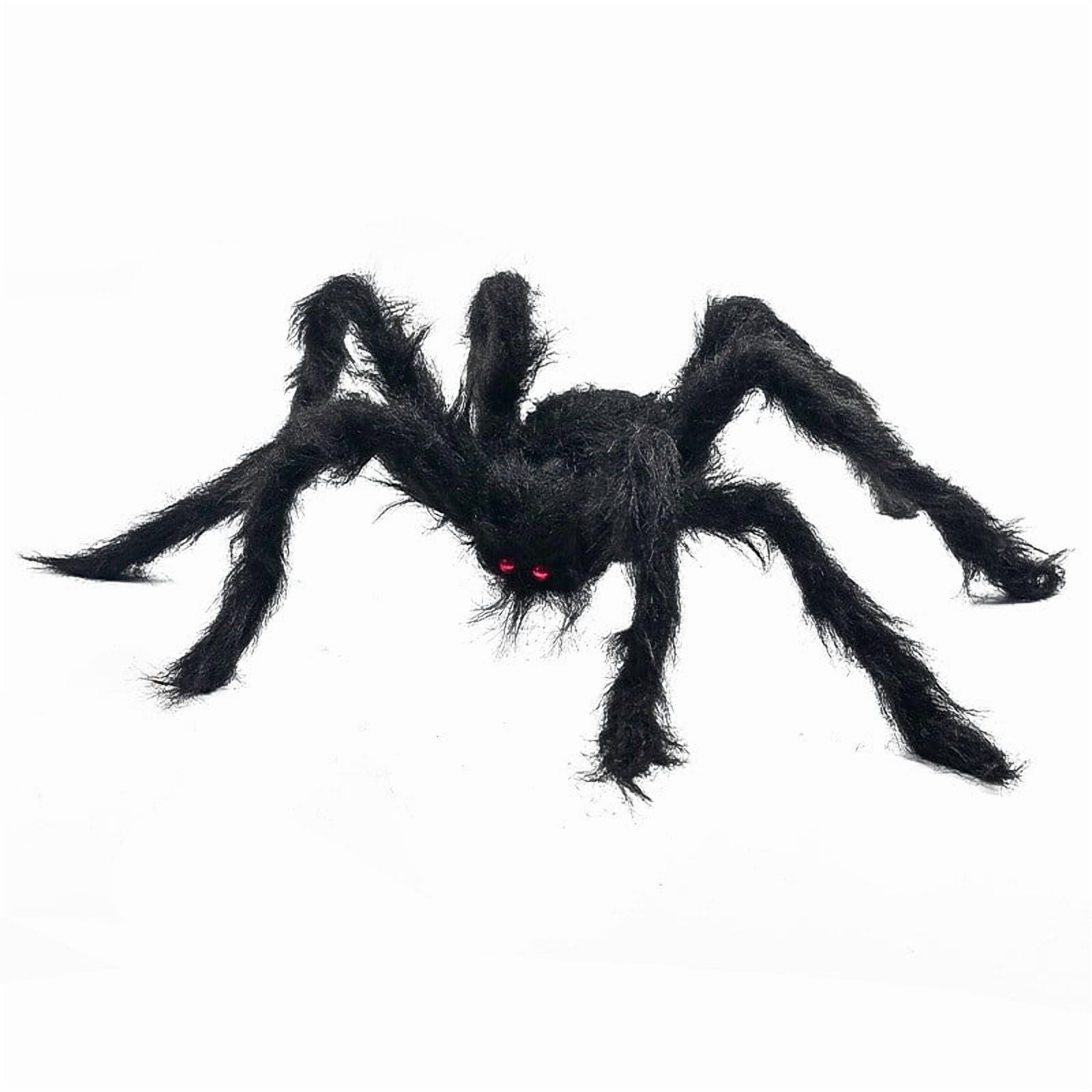 Halloween Decorations Fake Spiders Giant Black Furry Spider Halloween ...