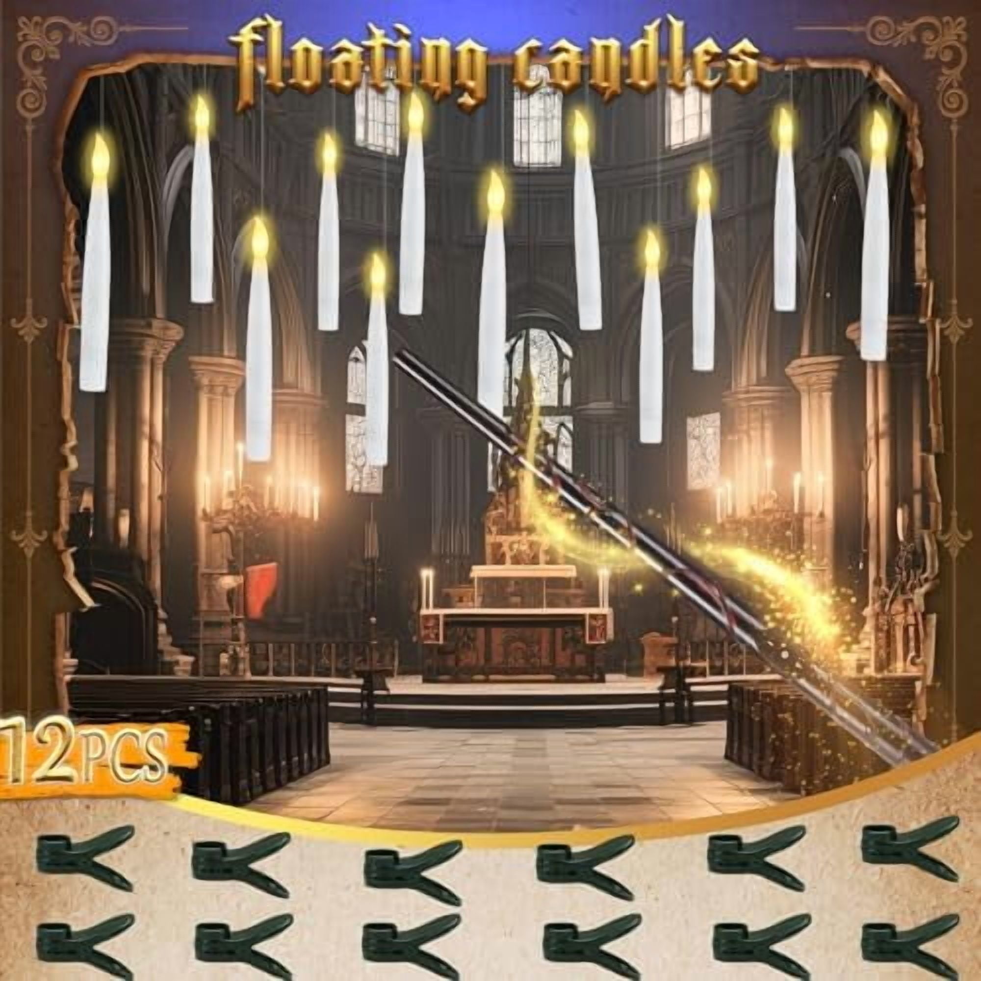 Halloween Decorations - Floating Candles with Wand & 6-Hour Timer ...