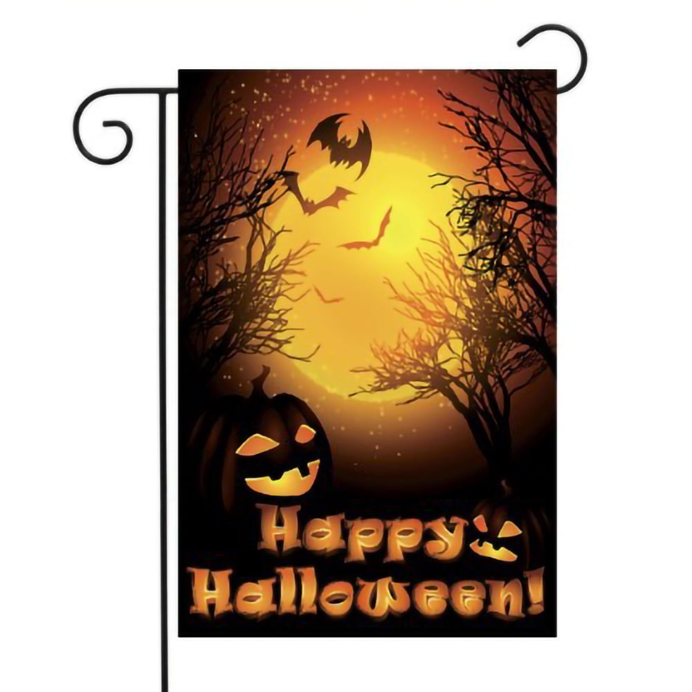 Halloween Decorations Garden Flag - 100% Polyester Halloween House Yard ...