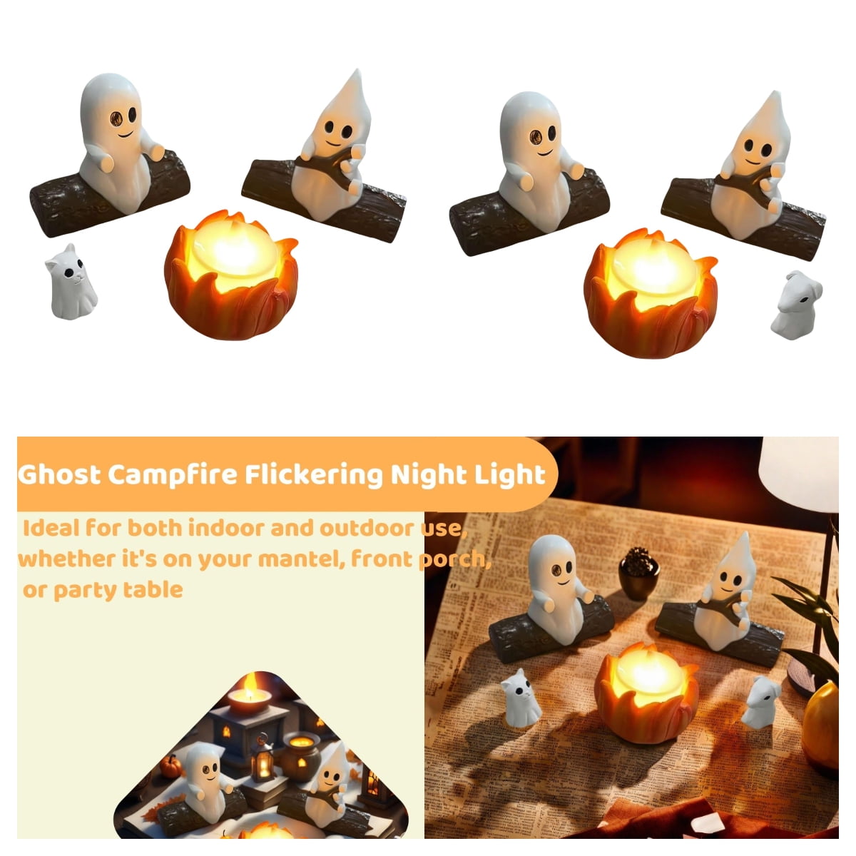 Halloween Decorations Ghost Campfire Flickering Night Light Flicker ...
