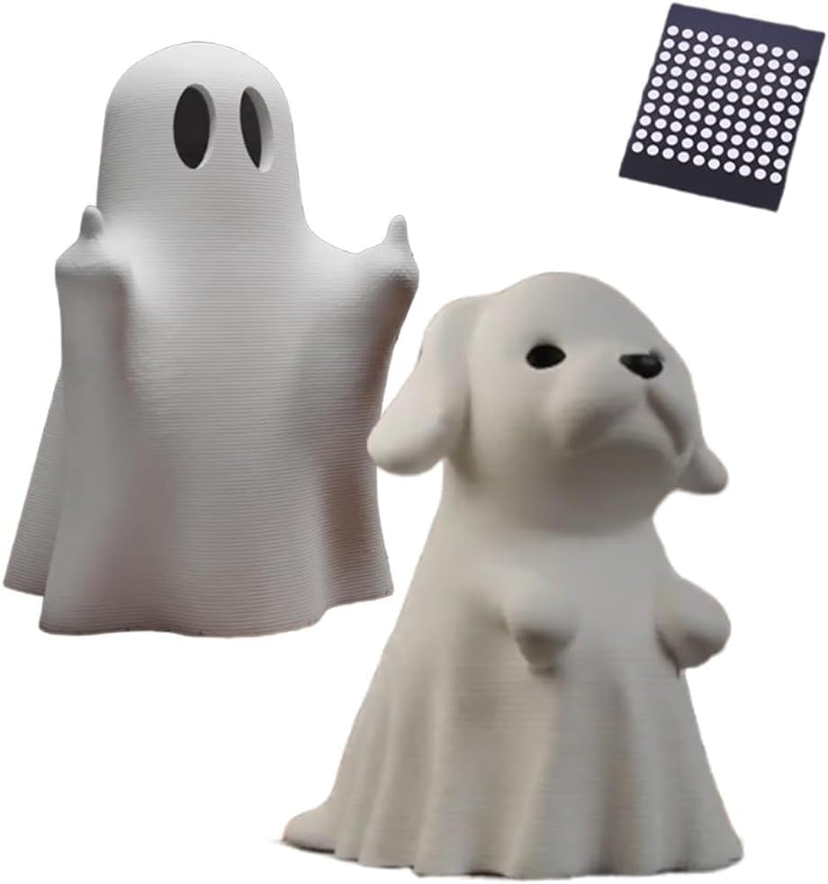 Halloween Decorations Ghost Cat Dog Statue, 3D-Printed Spooky Cute ...
