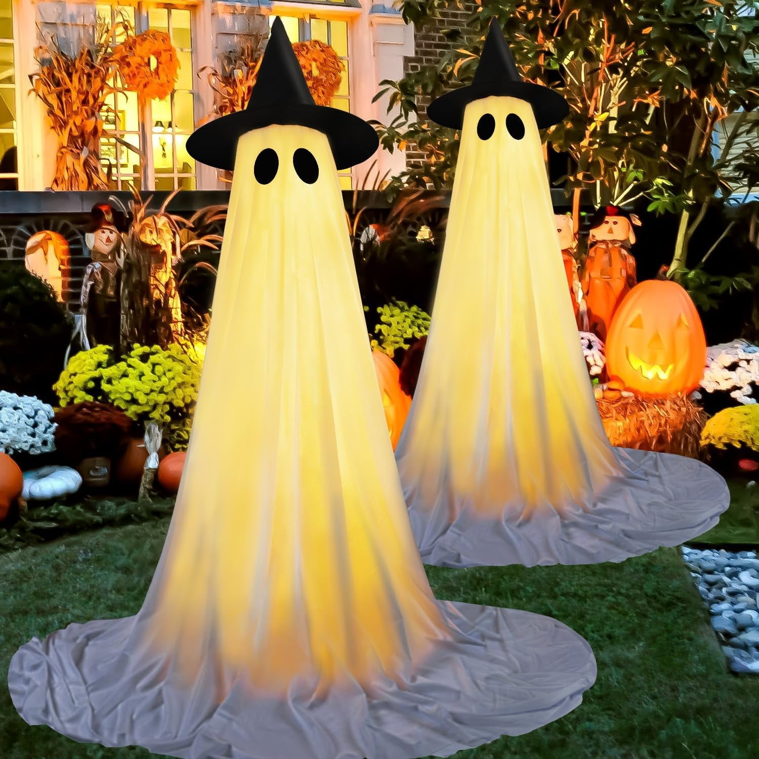 Halloween Decorations Ghost Outdoor Light Up Ghost Kit 2Packs ...