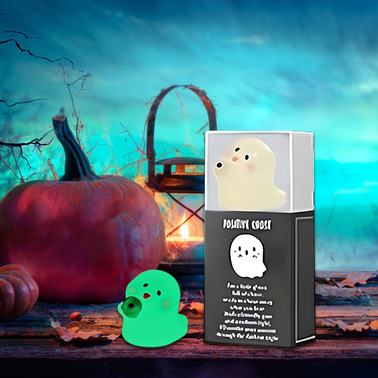 Halloween Decorations - Glow in The Dark Mini Ghost Figures with Box ...