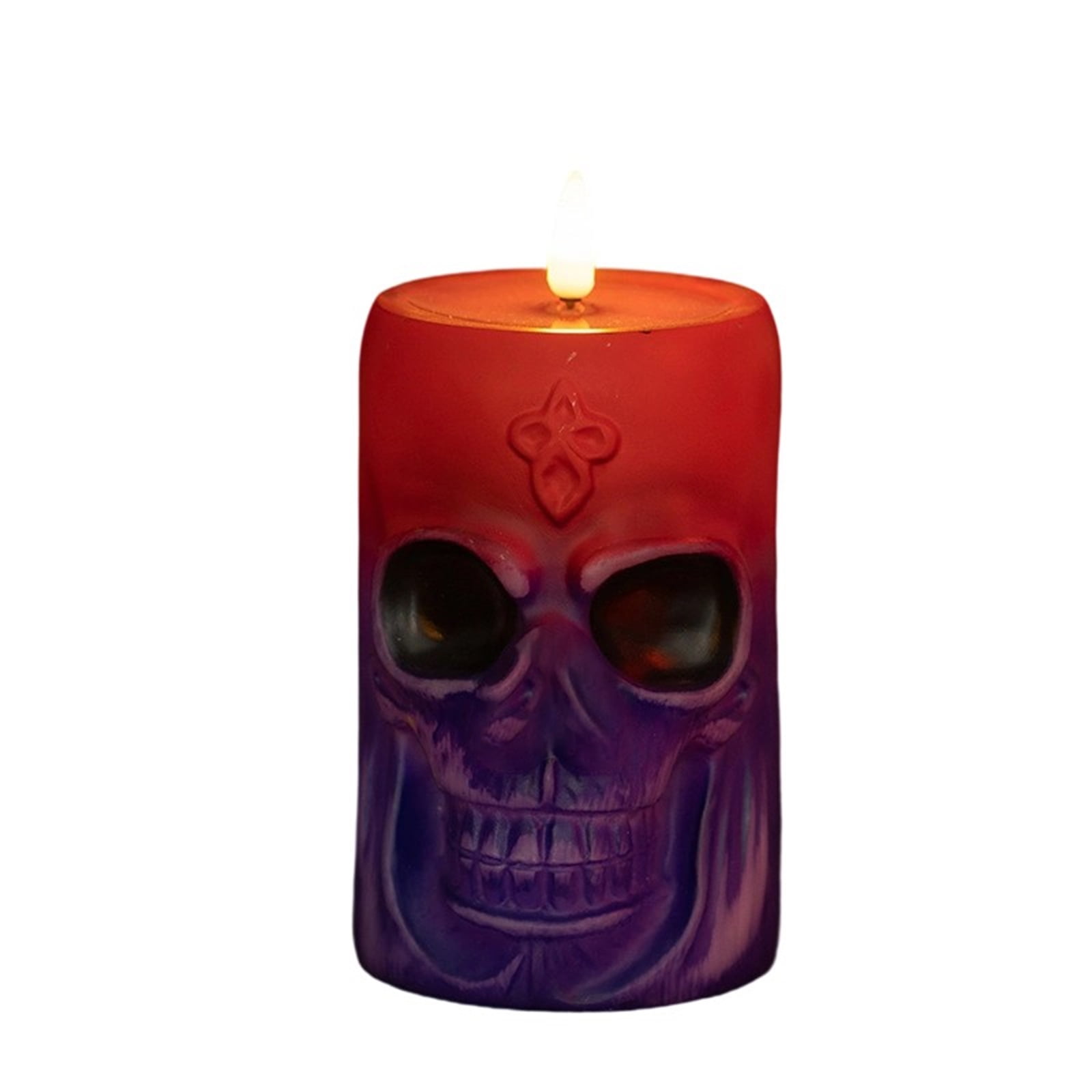 Halloween Decorations - Glow in The Dark Skull Candle Light, 5 Color ...