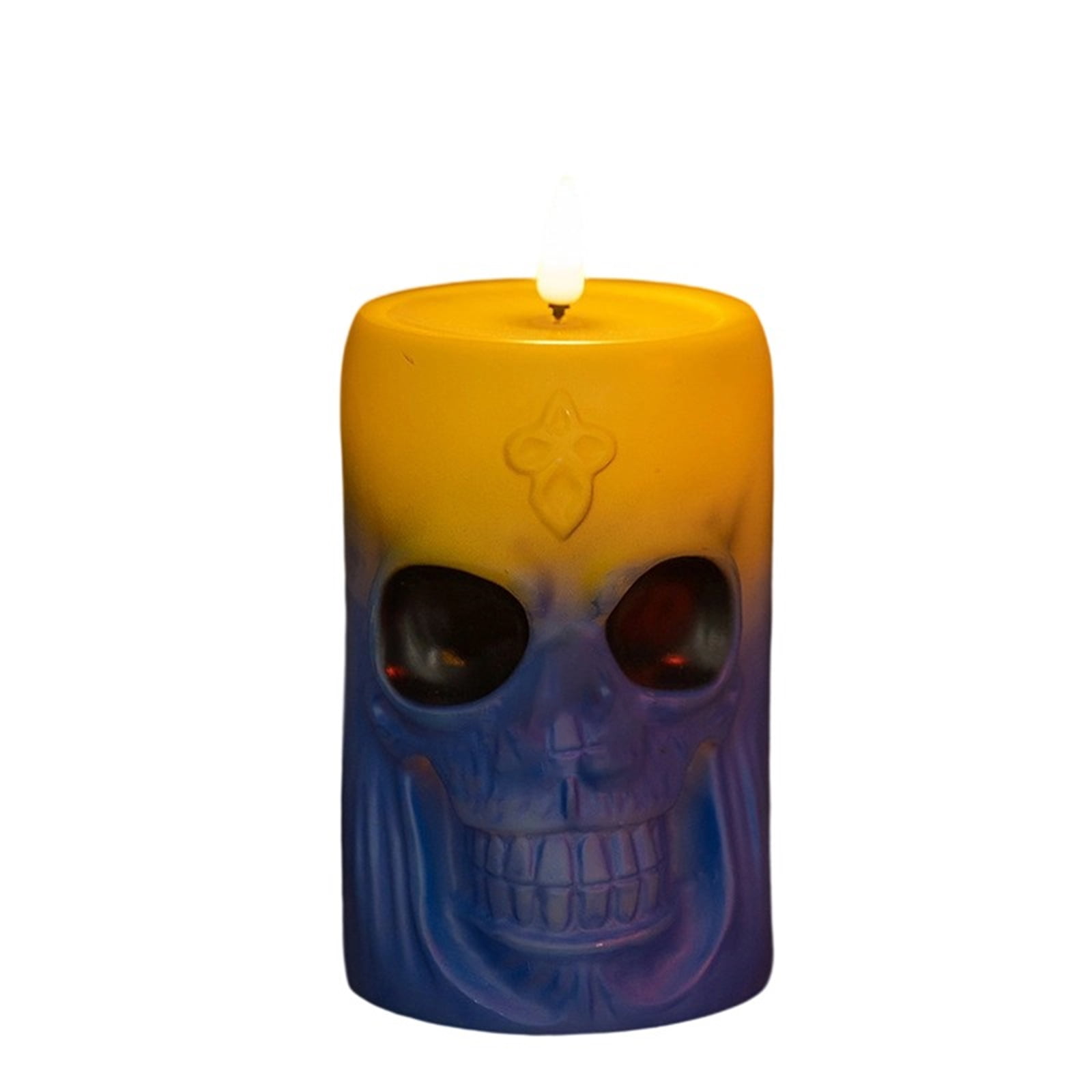 Halloween Decorations - Glow in The Dark Skull Candle Light, 5 Color ...
