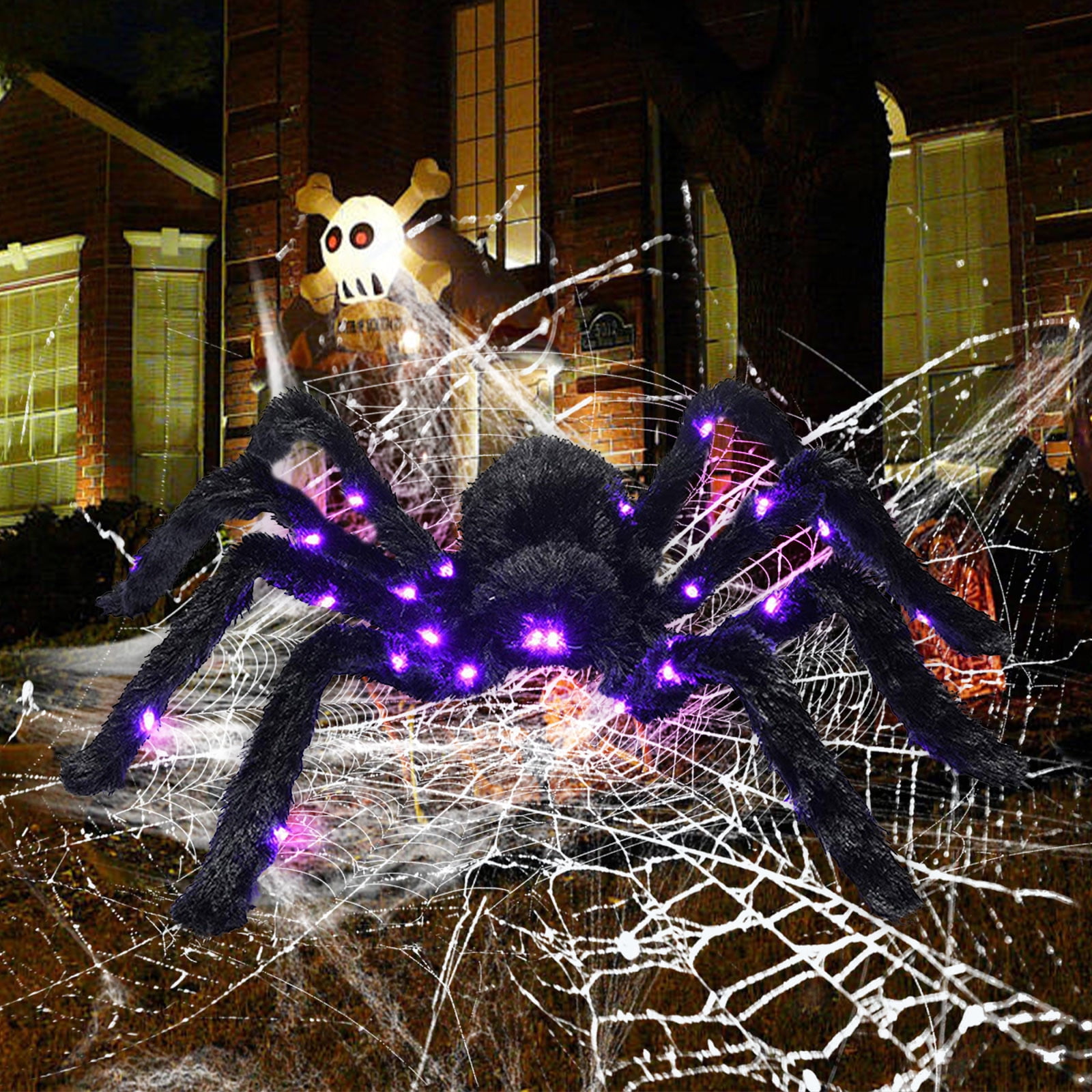 Halloween Decorations Glowing Spider Outdoor Party Spider Decoration ...