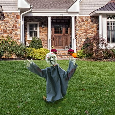 Zombie Creepy Greeters with Lights and Sound Halloween Decoration ...