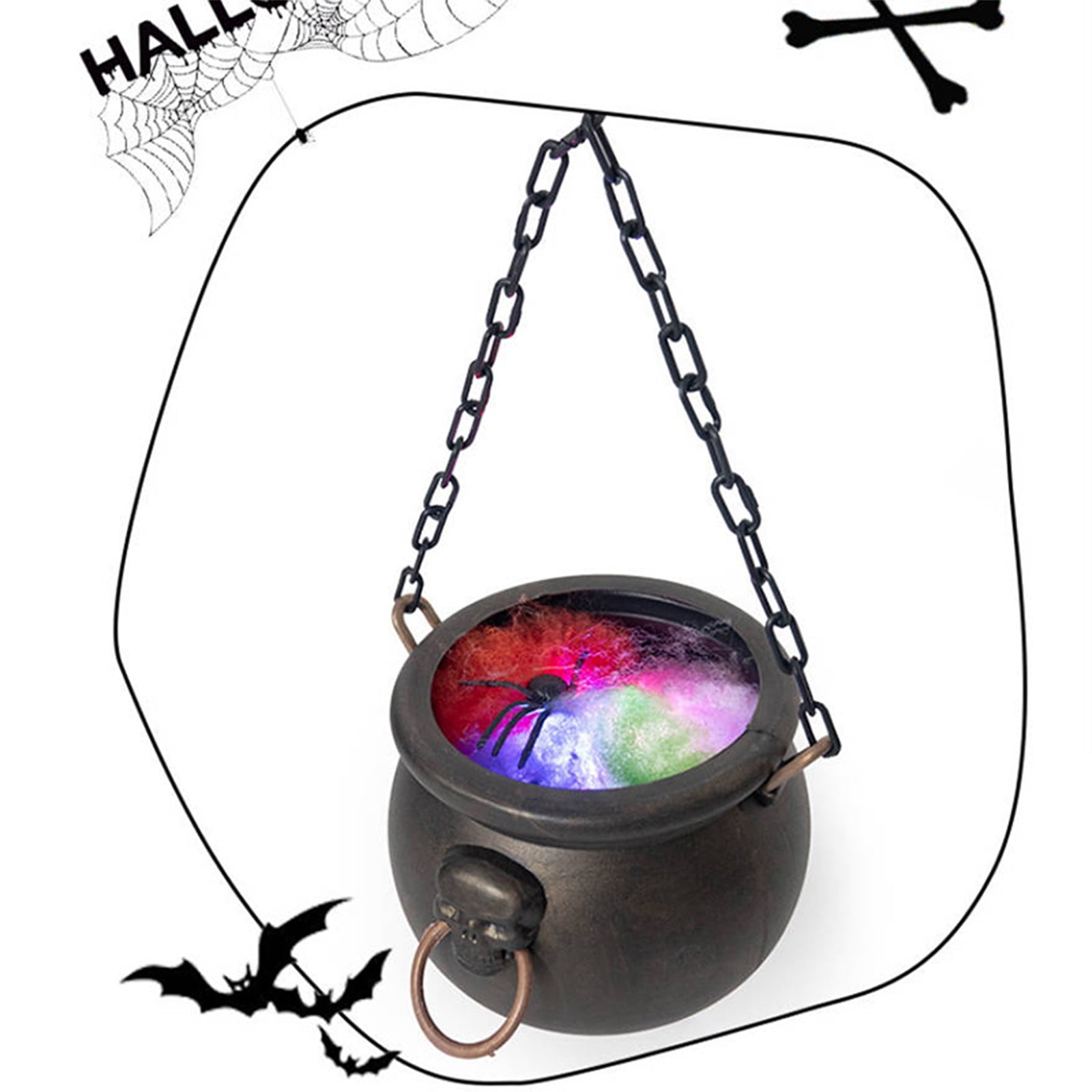 Halloween Decorations Halloween Cauldron Decoration with Purple Spider ...