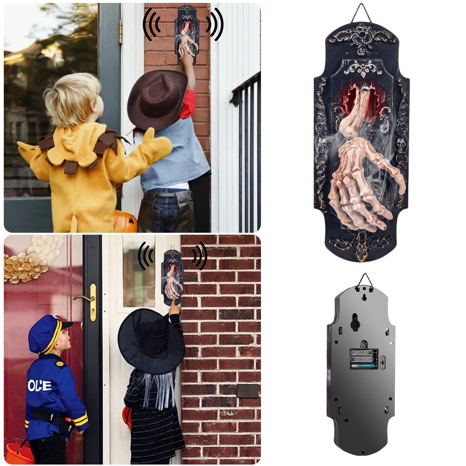 Decorations Doorbell Animated Skeleton Hand with Horrible Sounds Red ...