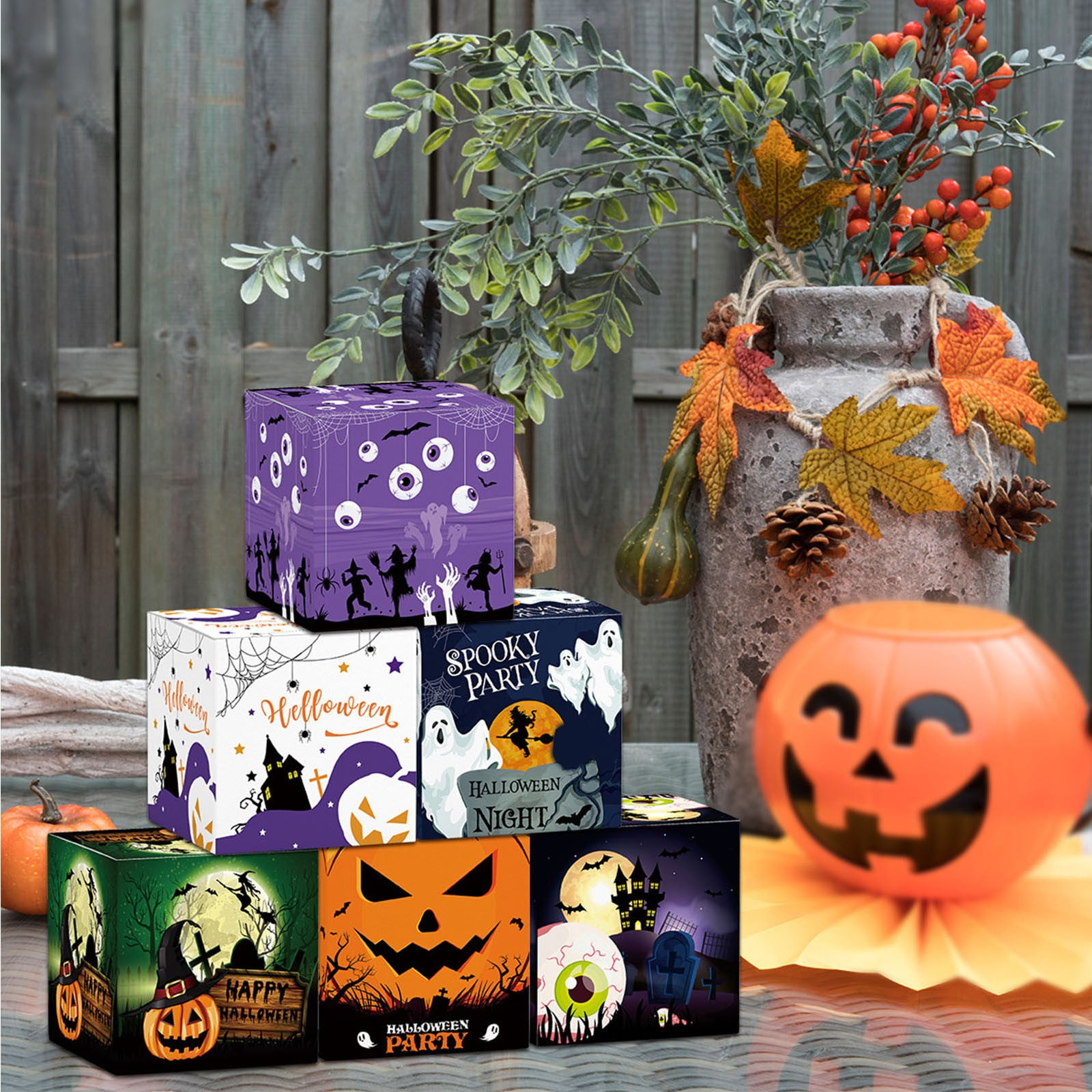 Halloween Decorations Halloween Party Favor Boxes Set Of 6, Trick Or ...