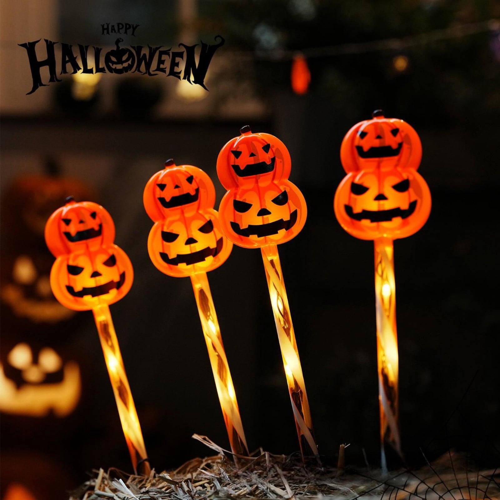 Halloween Decorations, Halloween Pathway Lights, Jack-o-Lantern Orange ...