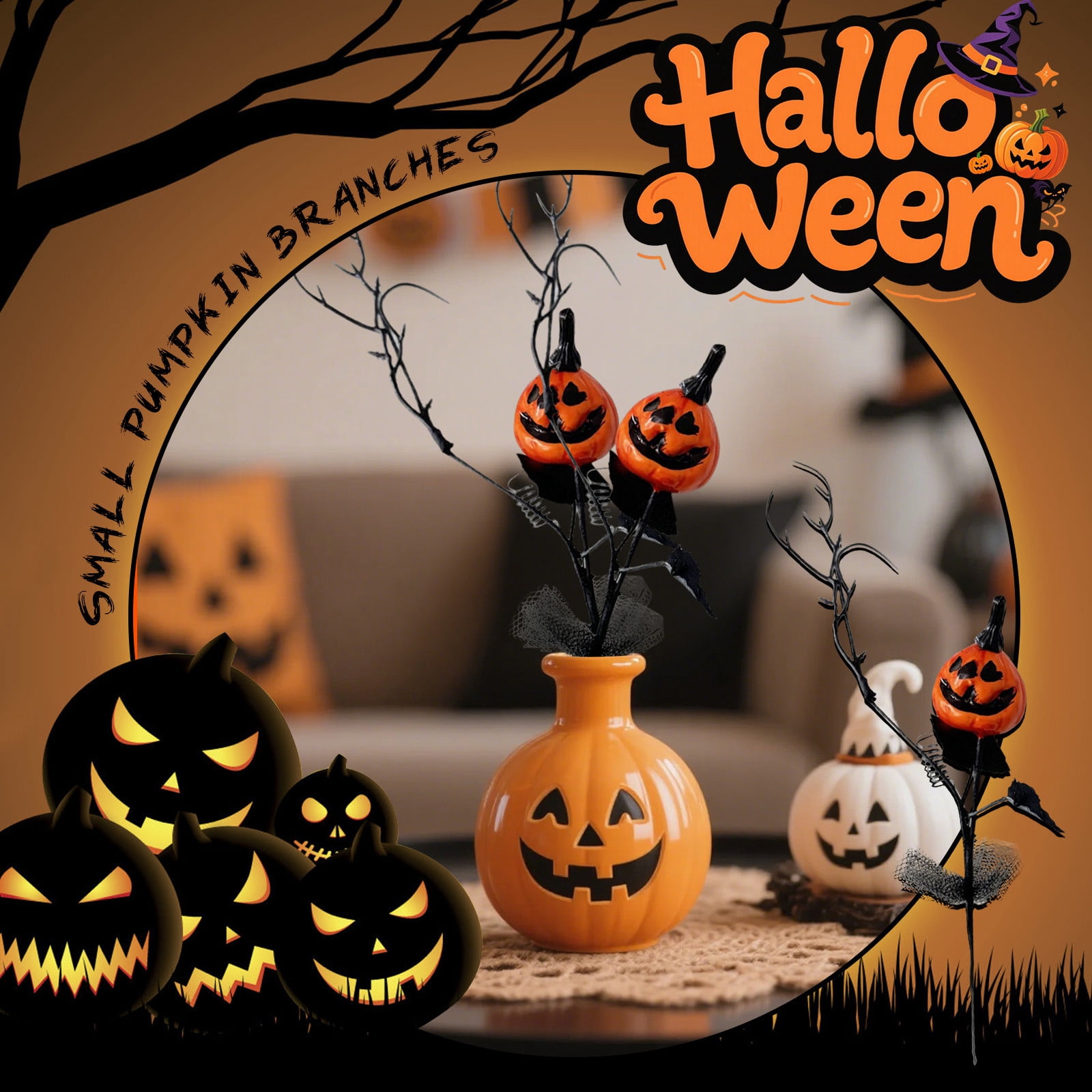 Halloween Decorations Halloween Pumpkins Halloween Pumpkin Stem ...
