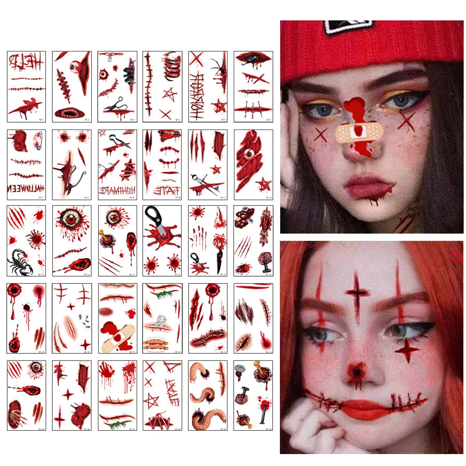 Halloween Decorations Halloween Stickers Party Makeup Face Stickers ...