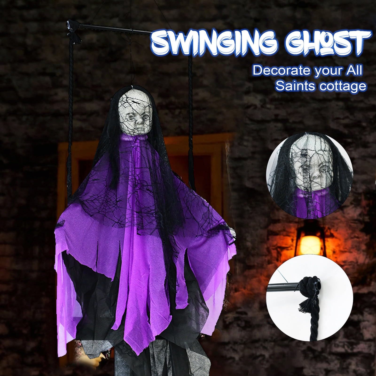 Halloween Decorations,Halloween Swing Girl Purple Female Ghosts Gauzes ...