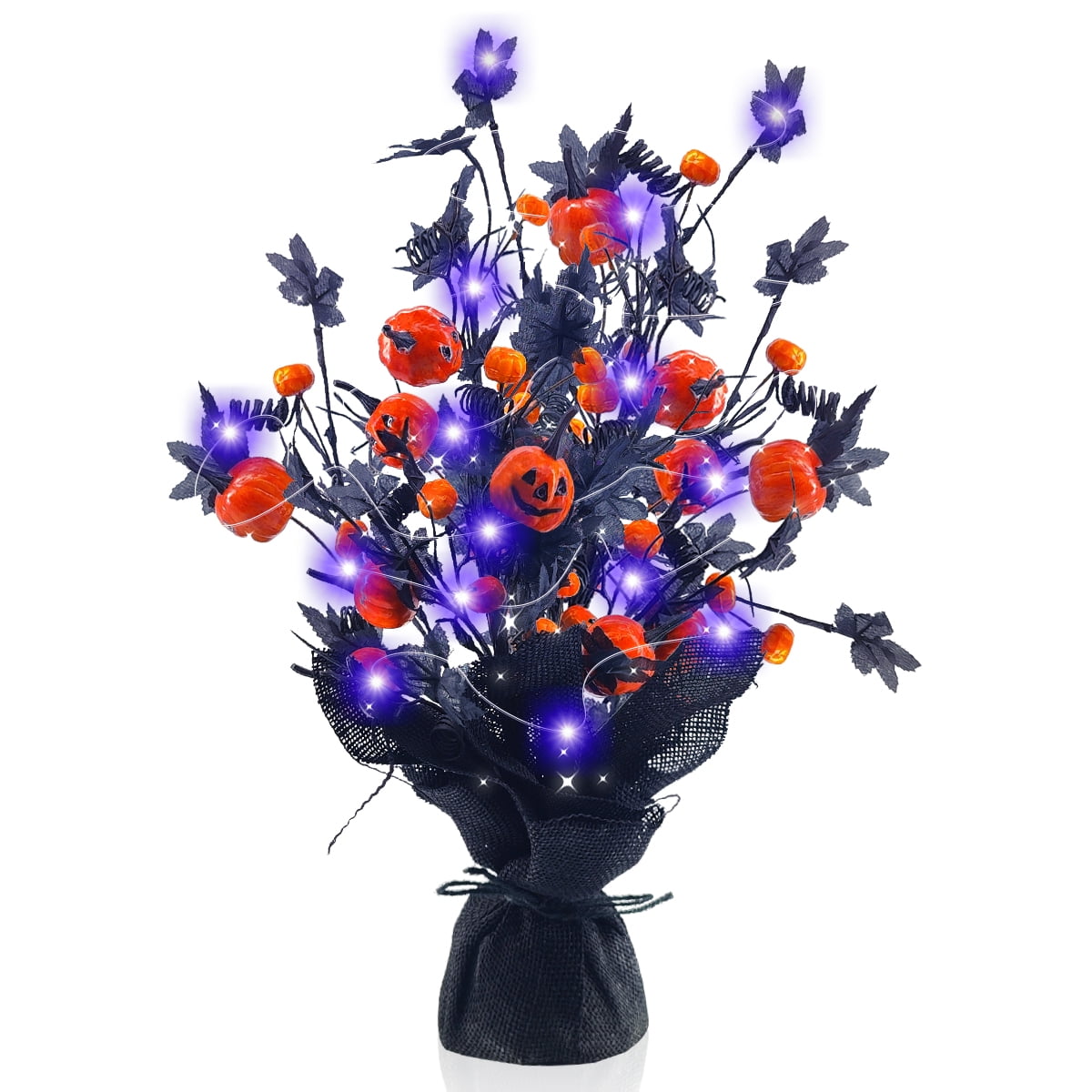 Halloween Tree with Lights Black Pumpkin Tree for Home Decoration ...