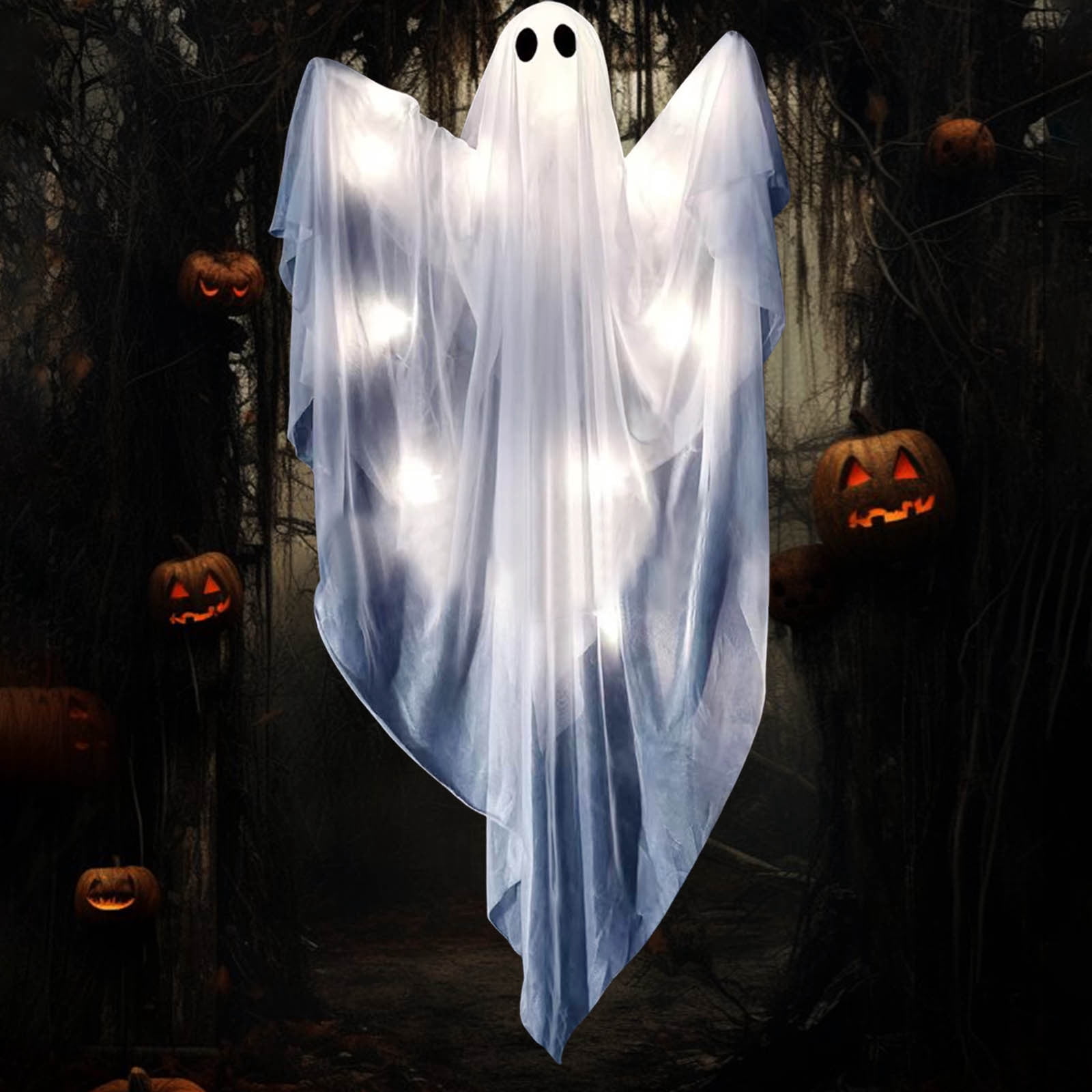 Halloween Decorations Hanging Light up Ghost with Spooky LED Light, 47 ...