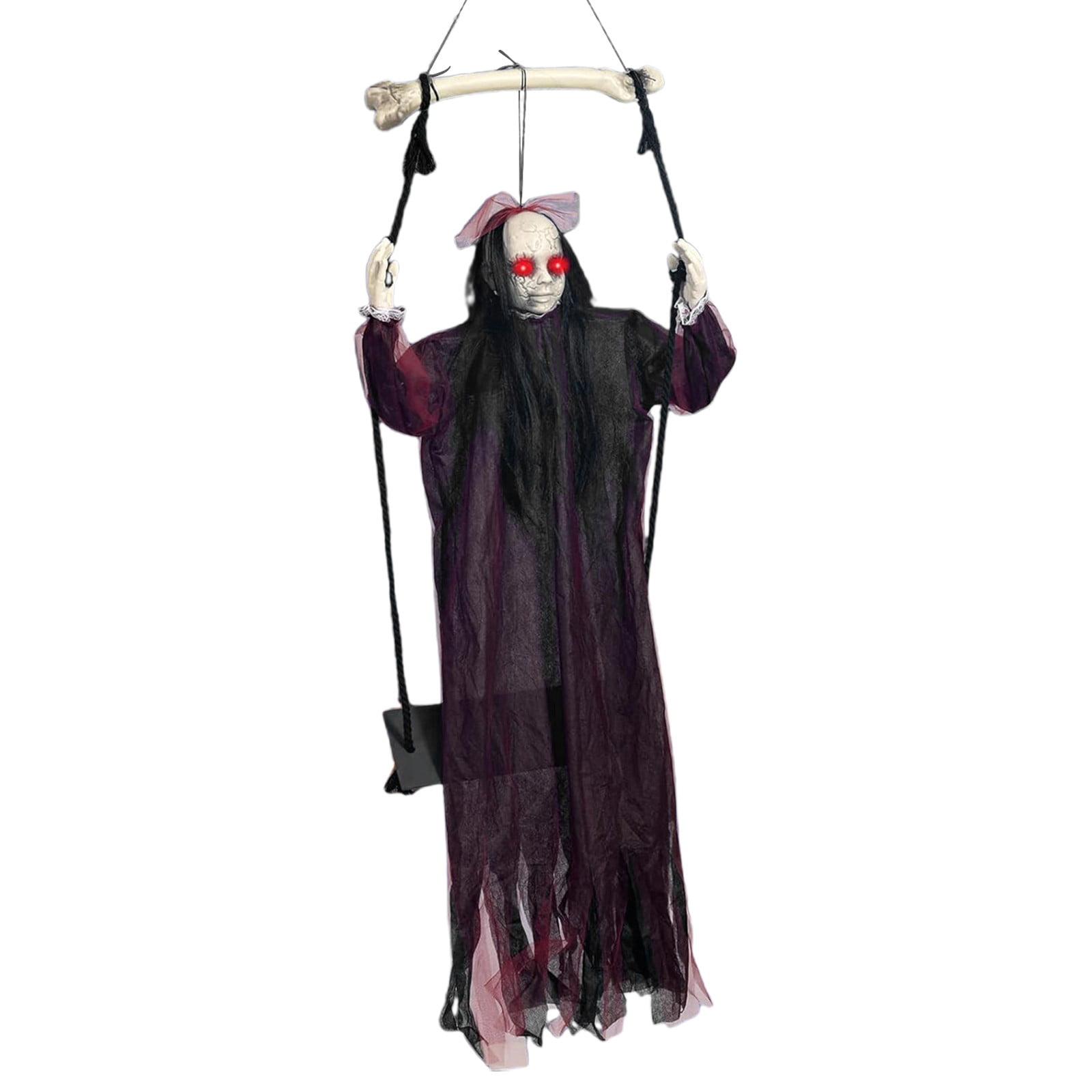 Halloween Decorations Hanging Swing With Voice Activated Creepy Sound ...