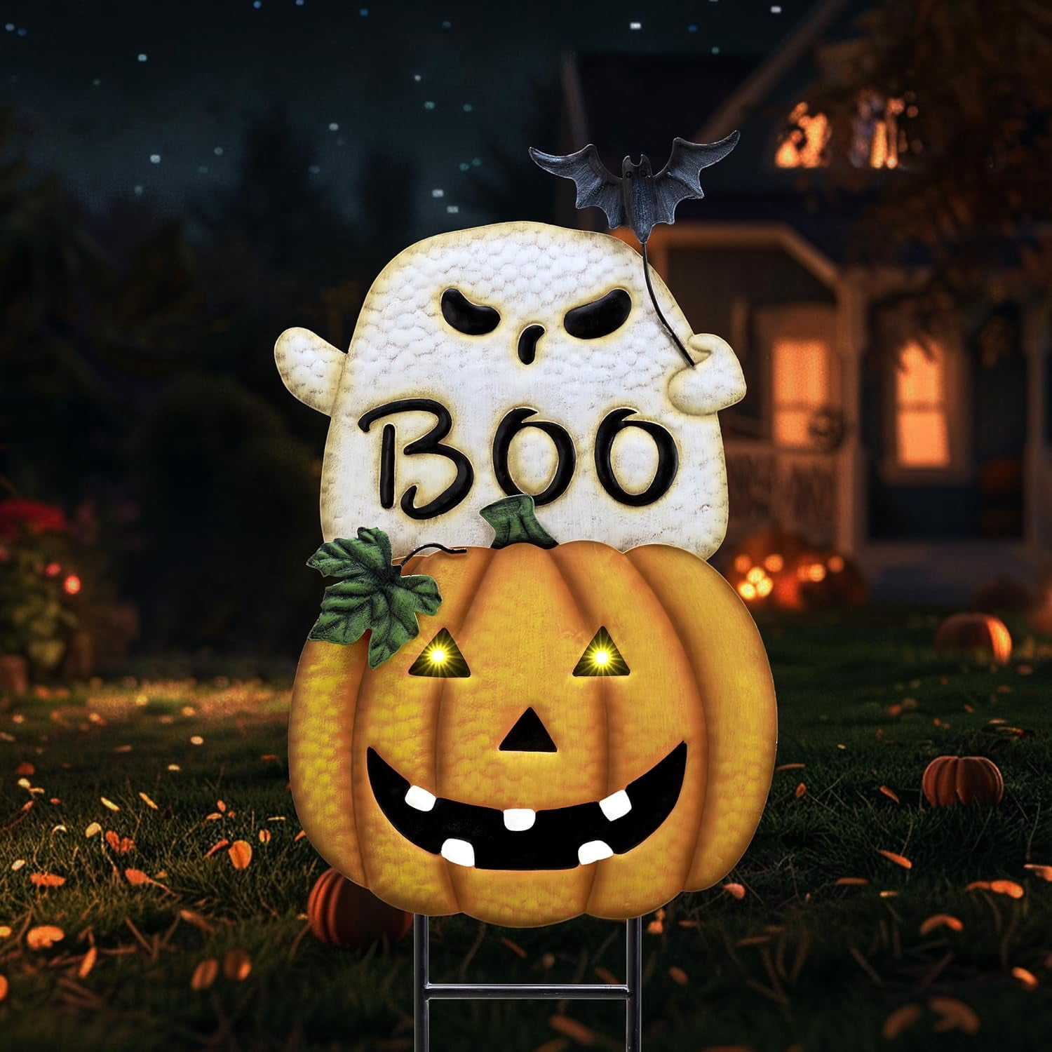 Halloween Decorations for Home,23" Decorative Garden Stakes with Solar ...