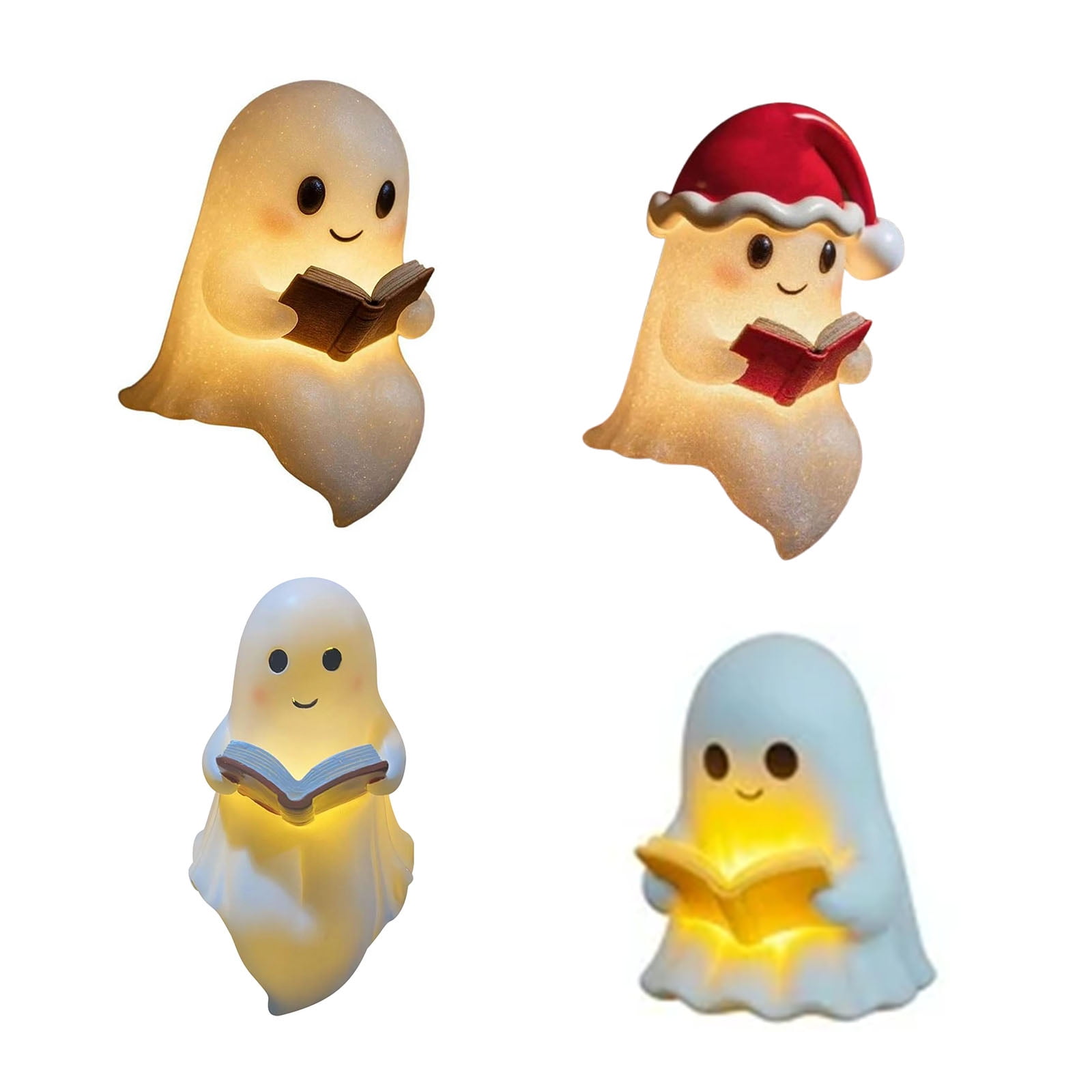 Halloween Decorations for Home Cute Ghost Reading Book Lamp Halloween ...