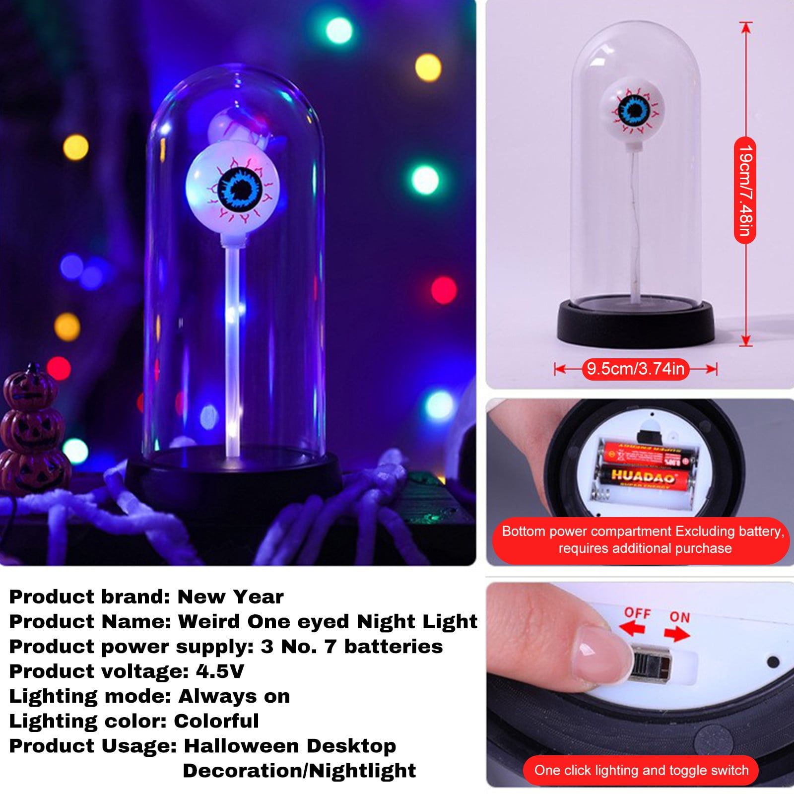 Halloween Decorations For Home Realistic Eyeball Model In Display Dome ...