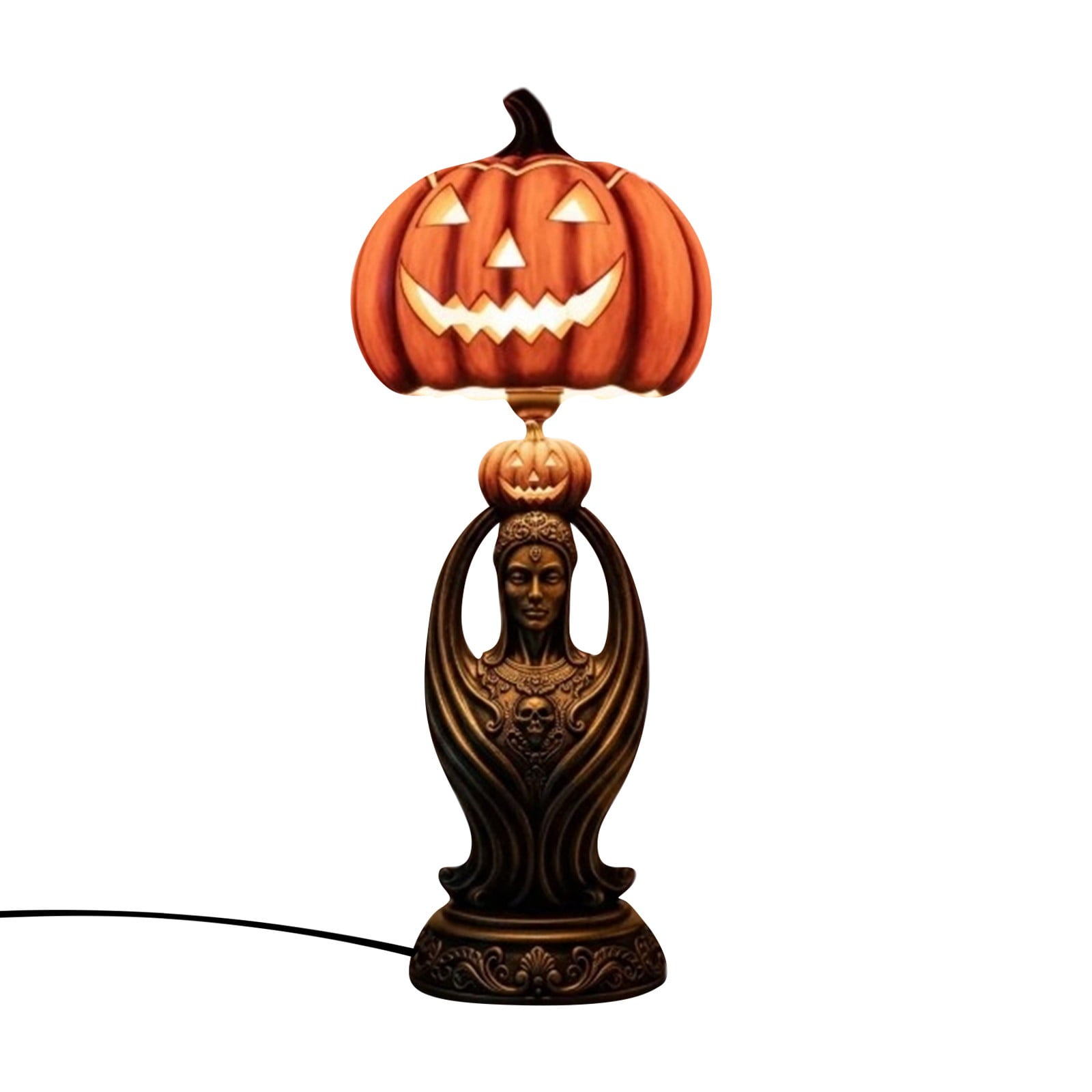 Halloween Decorations- Themed Pumpkin Lights - Gothic Resin Lantern ...