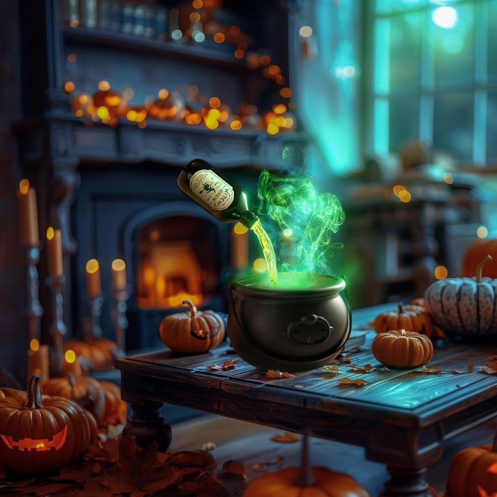 Halloween Decorations Indoor, 10"Bubbling Cauldron with Magic Floating ...