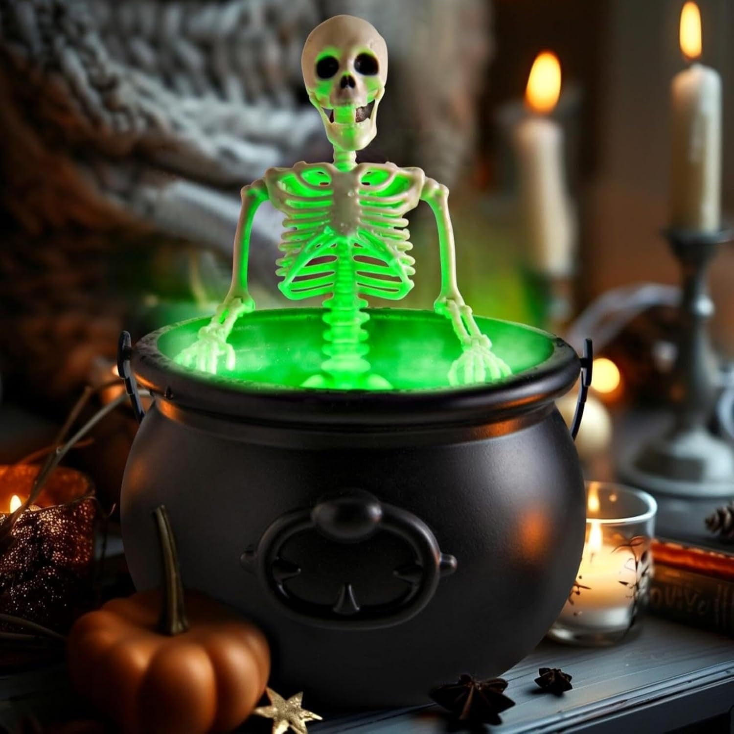 Halloween Decorations Indoor - 10"Cauldron Halloween Decor with Magic ...