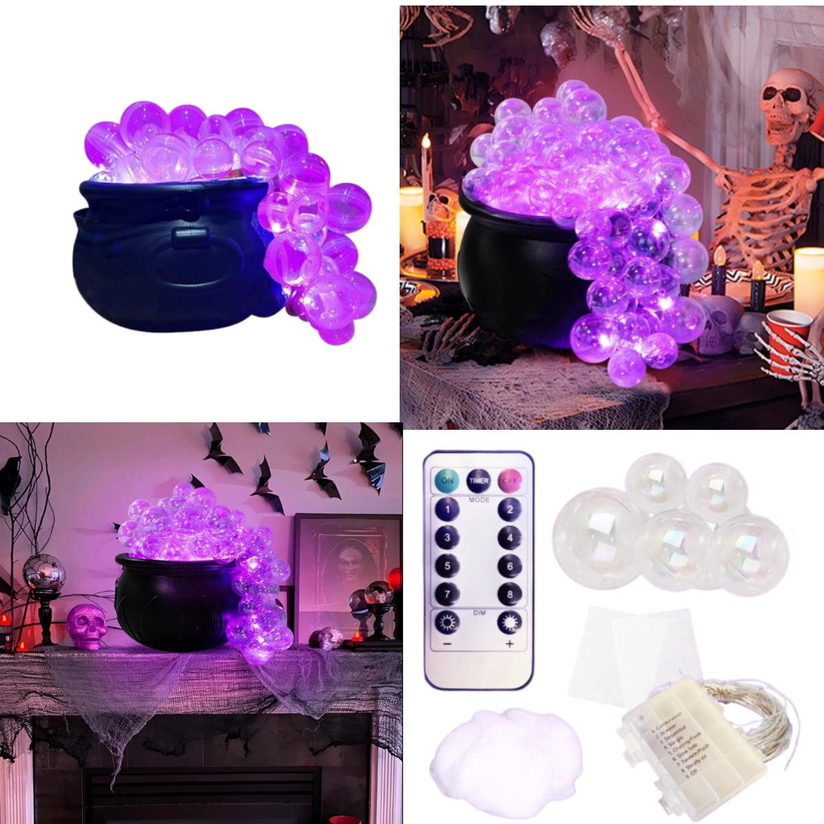 Halloween Decorations Indoor, 2025 Diy Bubbling Cauldron Set, Light Up ...