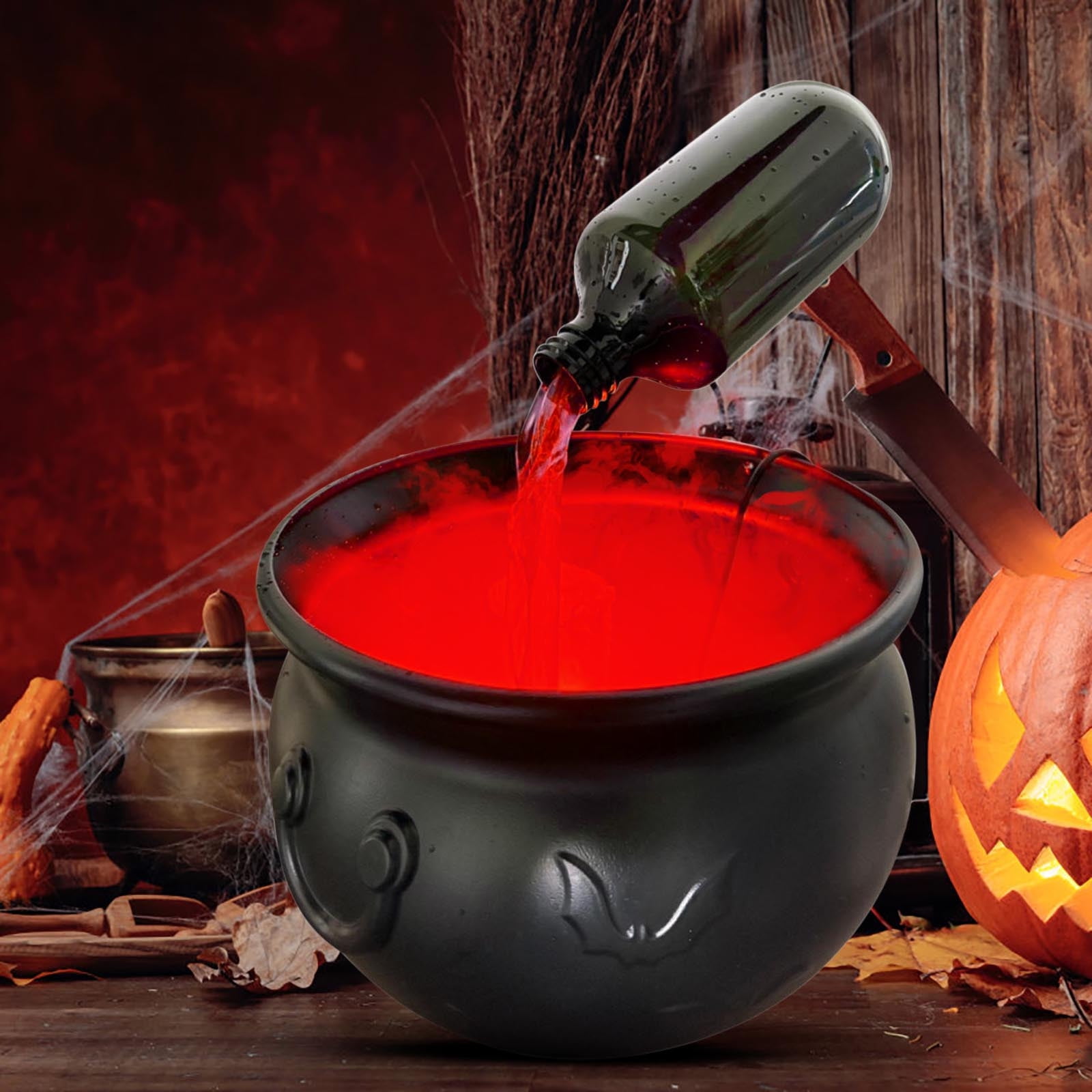 Halloween Decorations Indoor-25Cm Bucket Red Cauldron Halloween Decor ...
