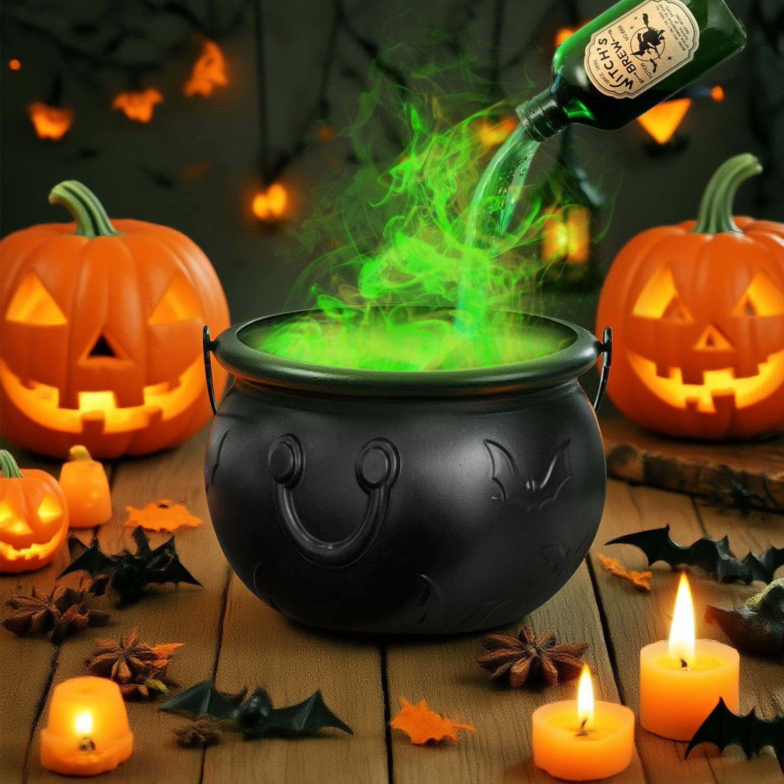Halloween Decorations Indoor - 30cm Witch'S Cauldron With Magical ...