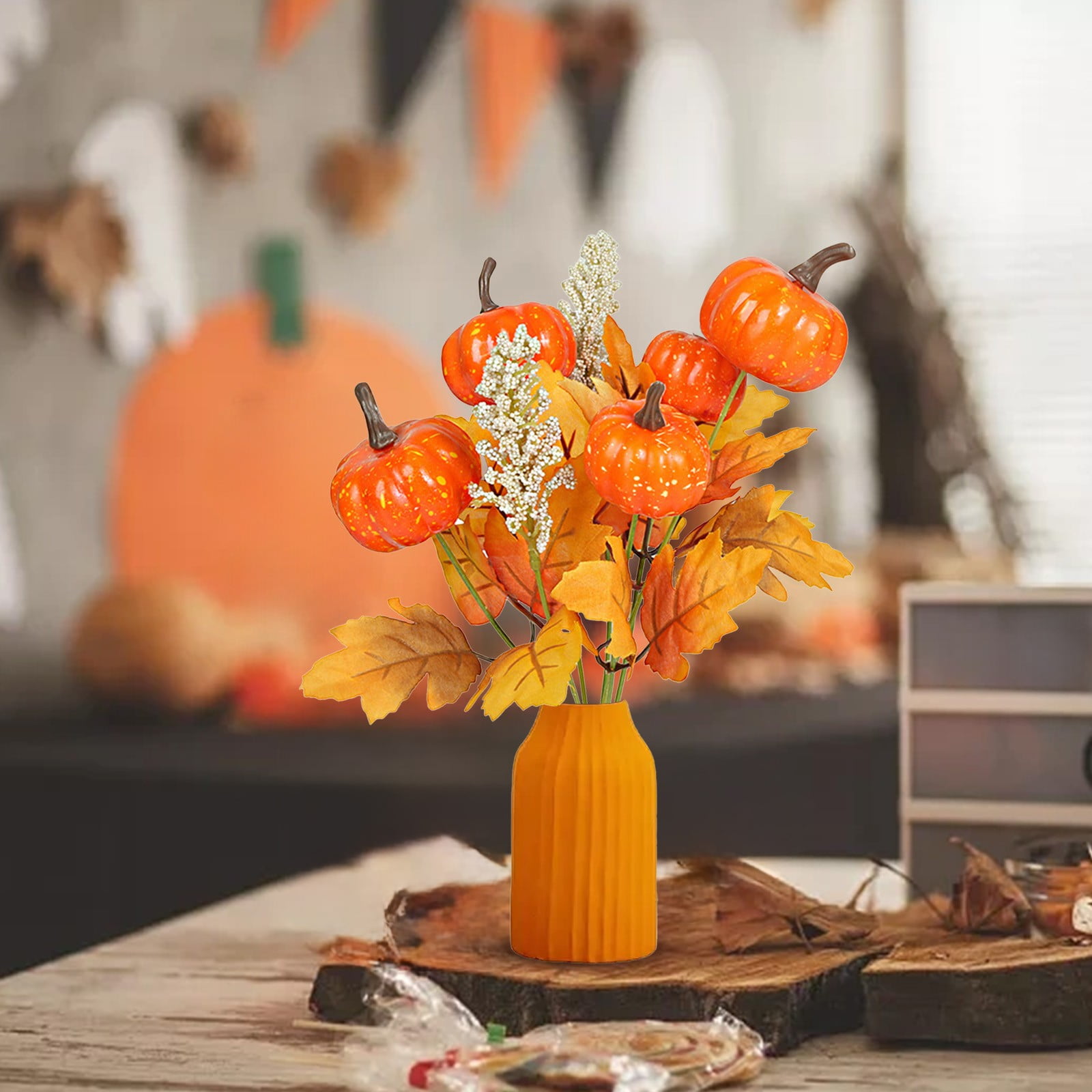 Halloween Decorations Indoor Artificial Maple Leaf Decor, Realistic ...