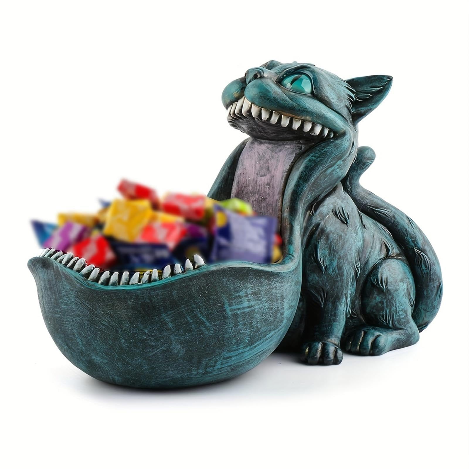 Halloween Decorations Indoor,Cat Candy Bowl Cheshire Cat Statue Large ...