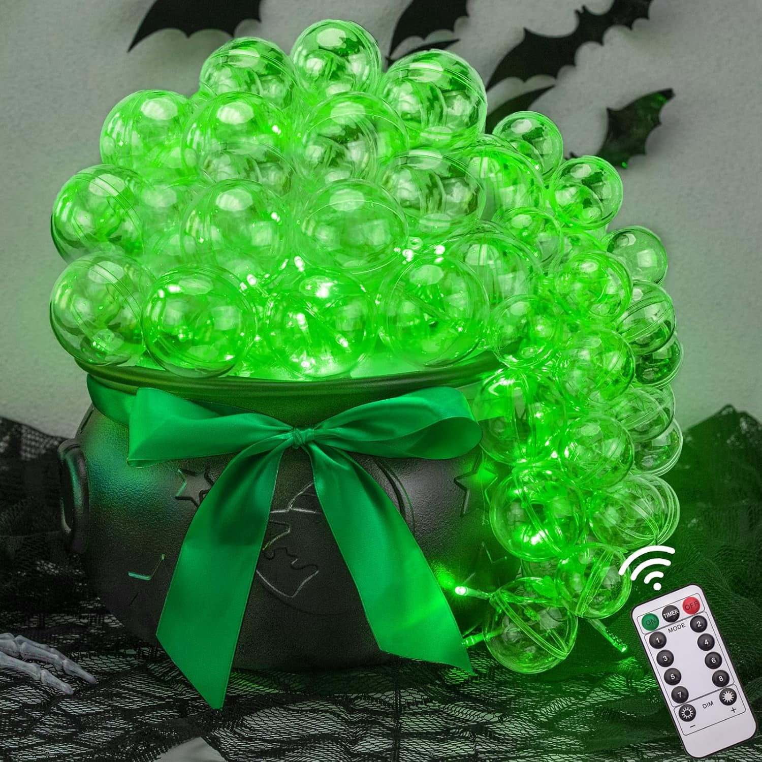 Halloween Decorations Indoor-Green Light Bubble Witch Cauldron DIY ...