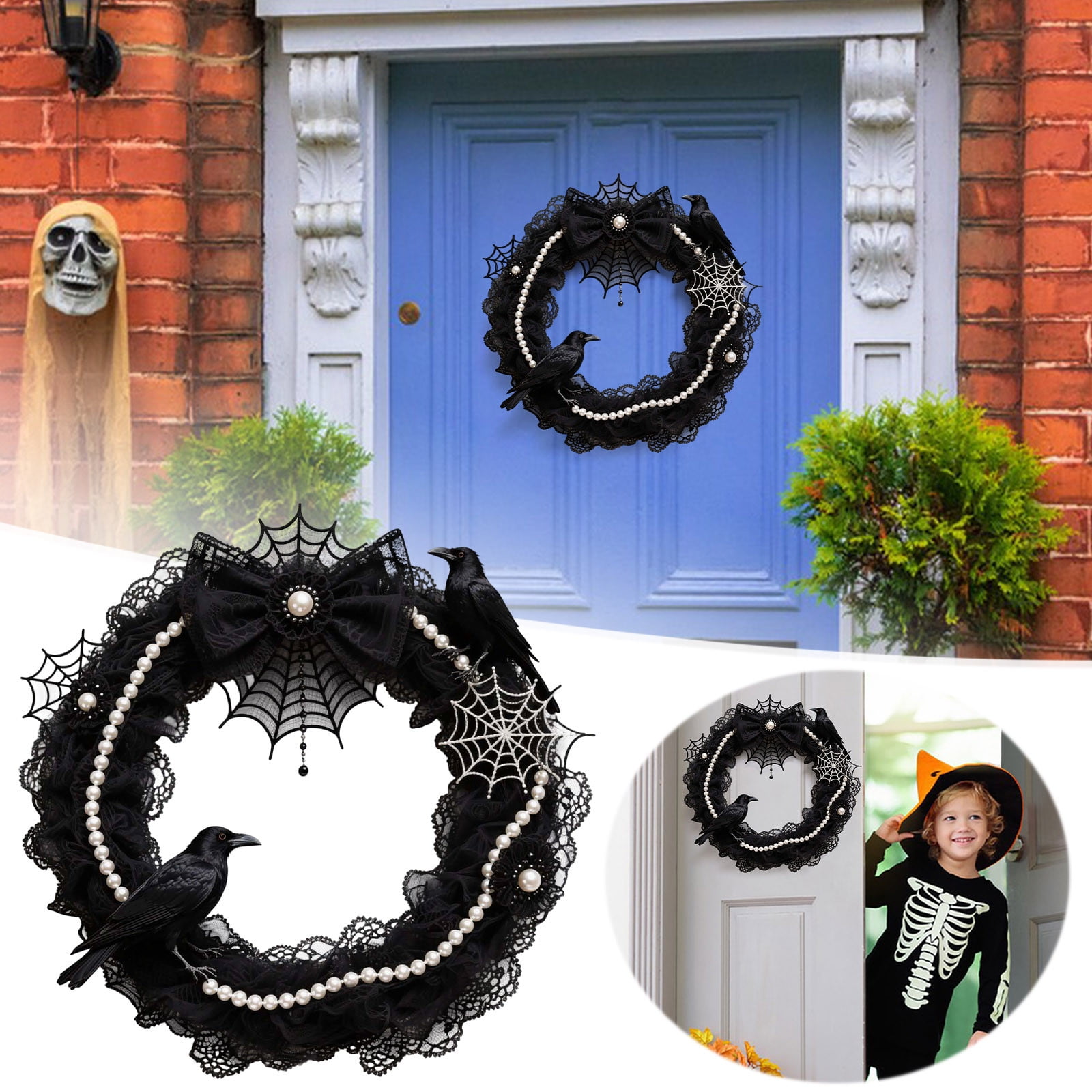 Halloween Decorations Indoor Halloween Black Ravens andSpider Web ...
