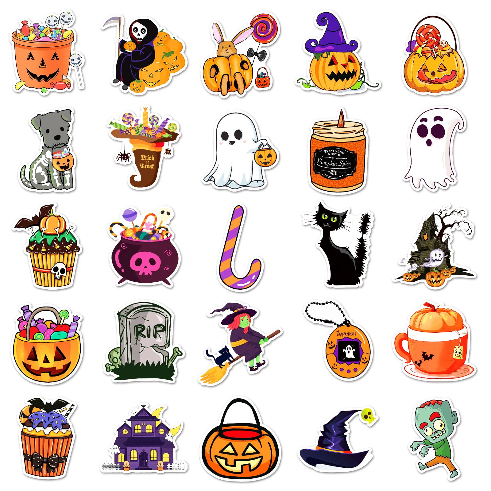Halloween Decorations Indoor Outdoor - 50 Halloween Stickers ...