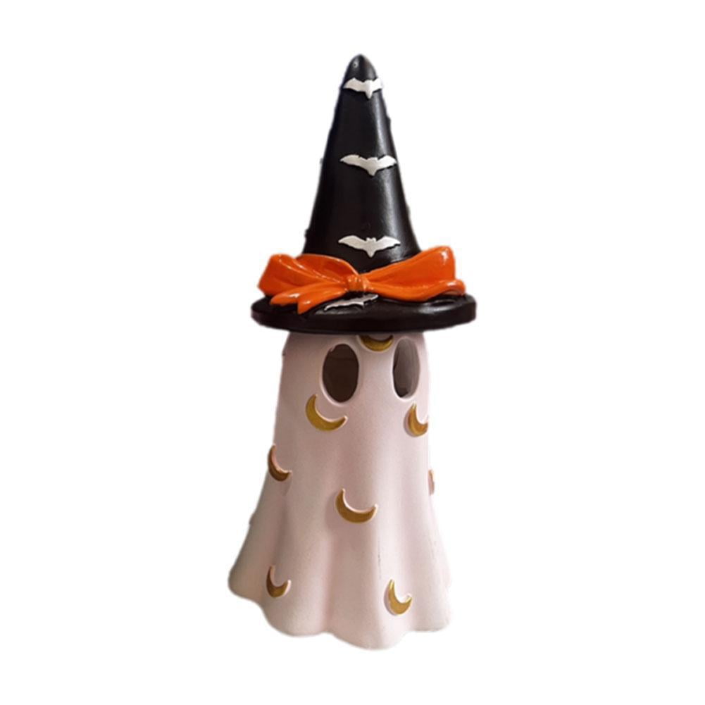 Halloween Decorations Indoor,Set of 3 Ceramic Ghosts with Witch Hats ...