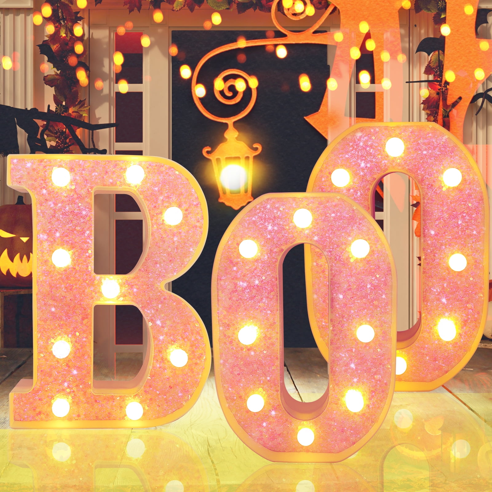 Halloween Decorations Indoor led,Halloween 3 LED“boo”sign,"BOO" Sign ...