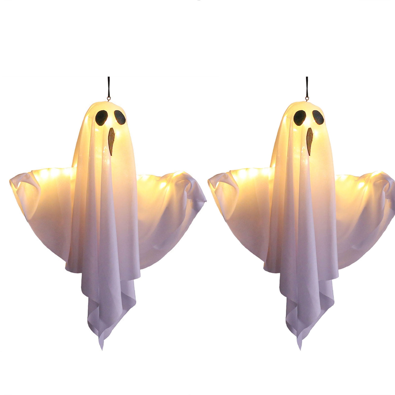 Halloween Decorations LED Hanging Lights - Polyester Fiber Spooky Ghost ...