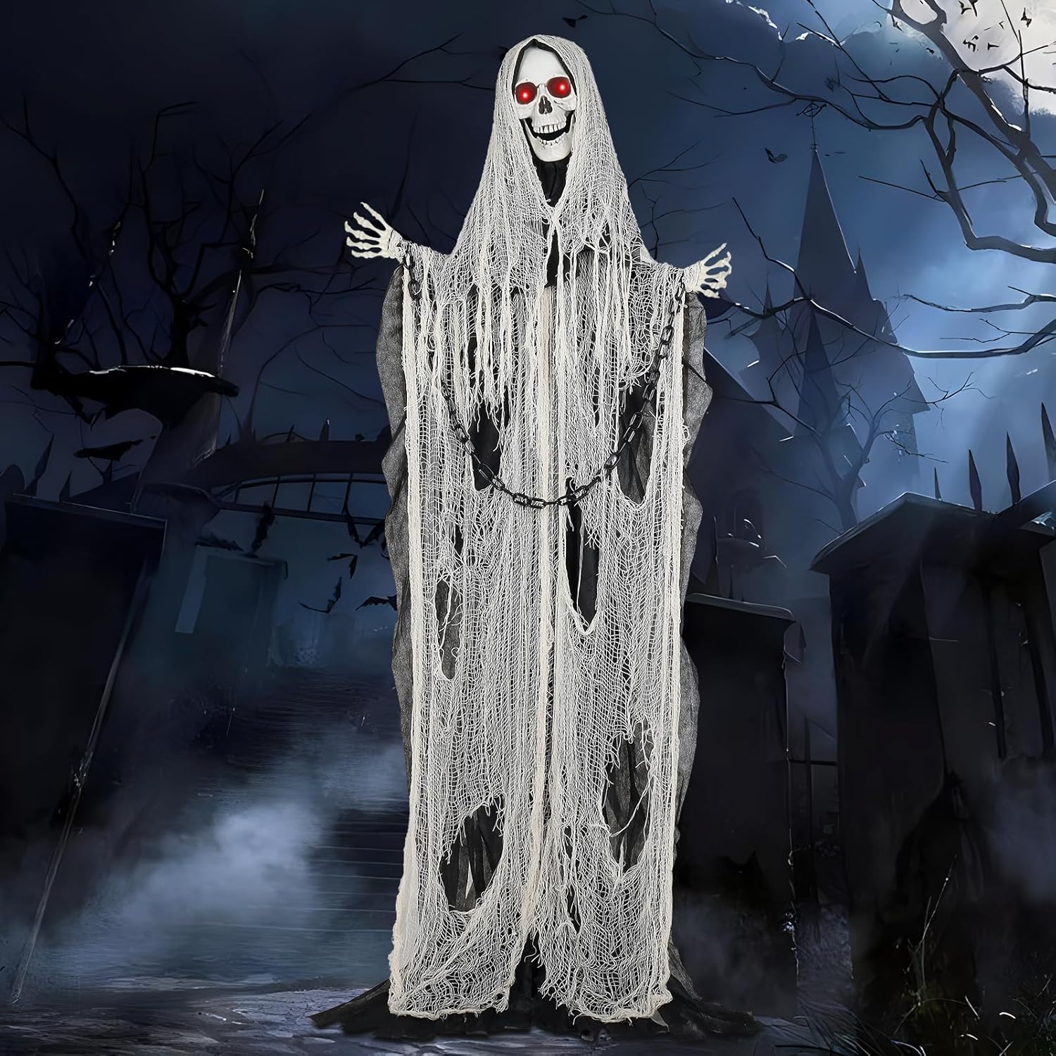 Halloween Decorations – Life-Size 67x42" Grim Reaper Ghost Creepy ...