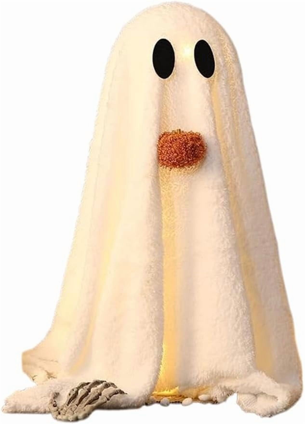 Halloween Decorations,Light-Up Sherpa Ghosts with Pumpkin Halloween ...