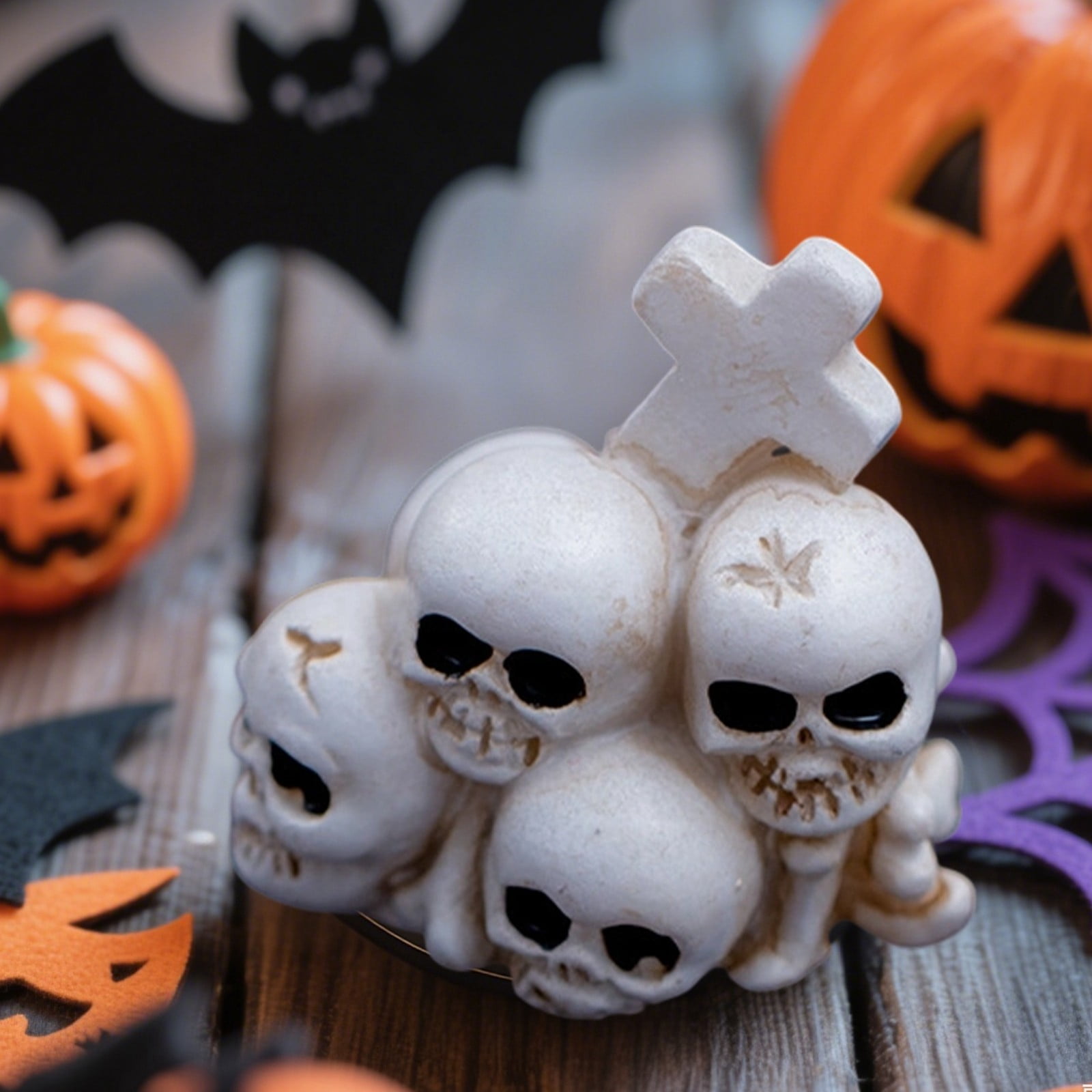 Halloween Decorations Miniature Scary Pumpkin Resin Desktop Ornament ...