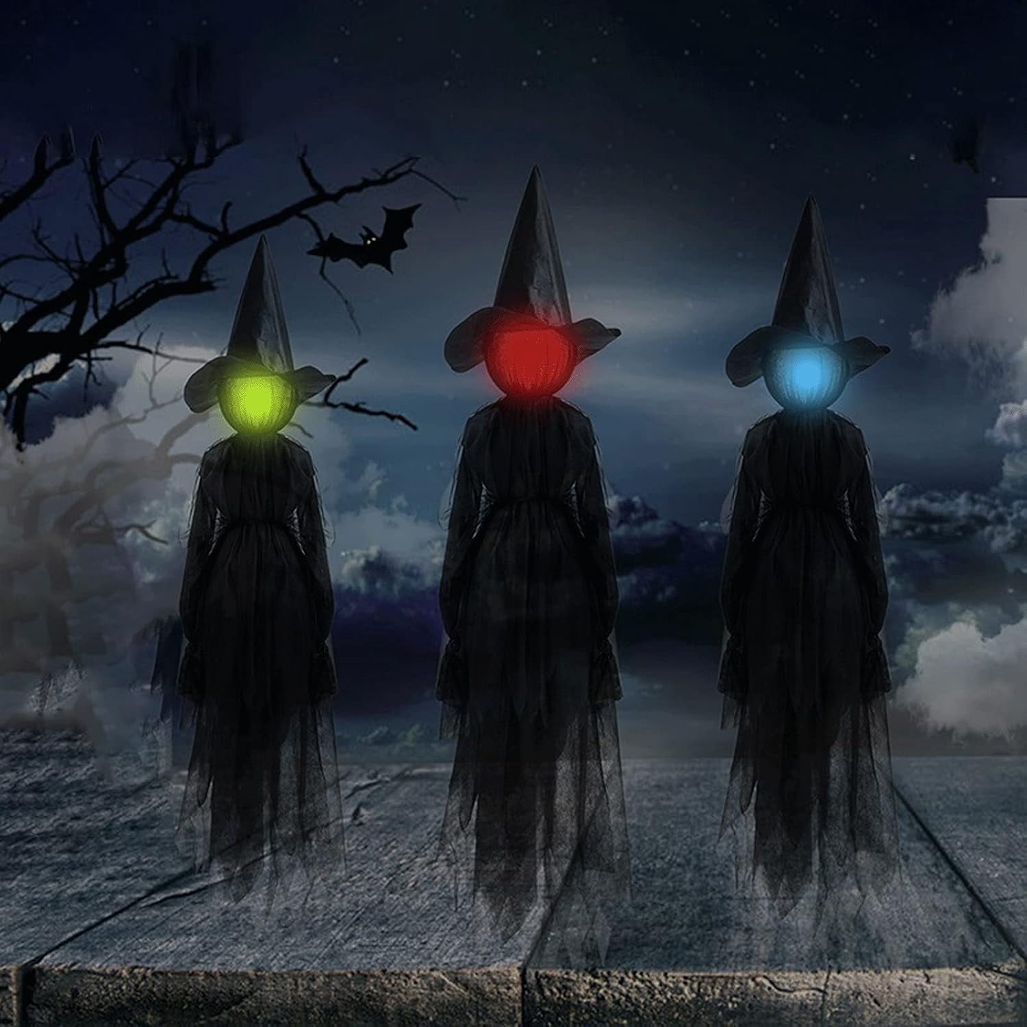 Halloween Decorations Outdoor 1PC Light Up Witches Holding Hands ...