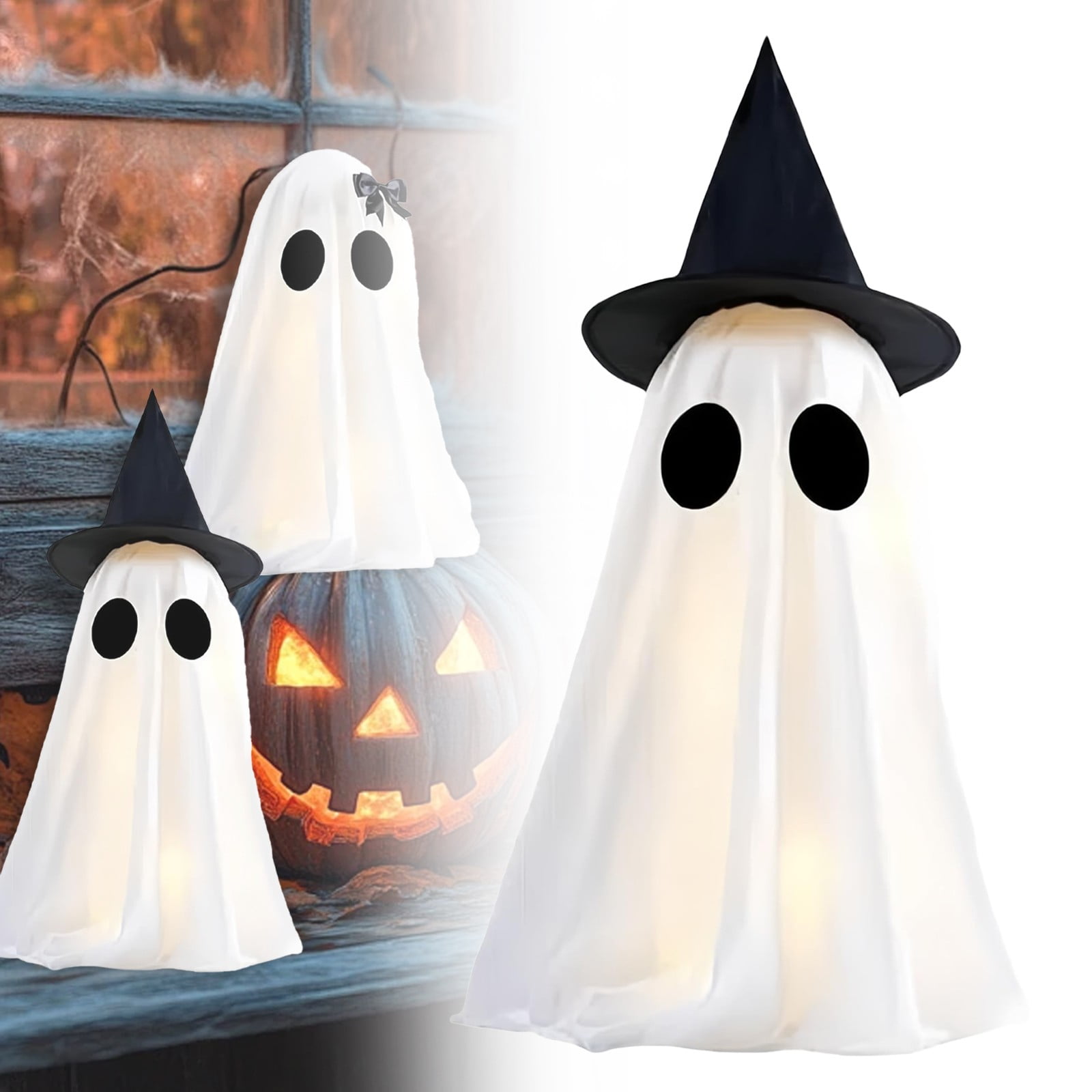 Halloween Decorations Outdoor 1Pc Light Up Ghost Halloween Lights Cute ...
